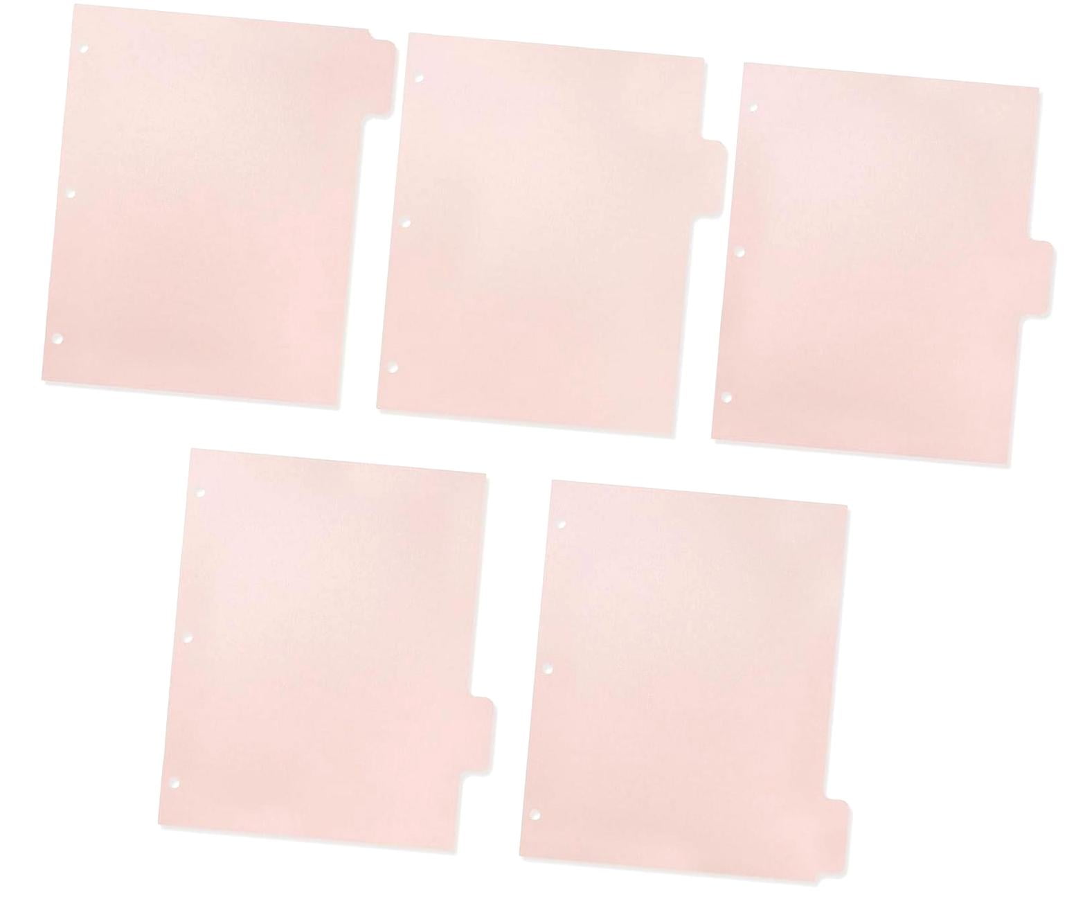 GZHJMY 3- Binder Plastic Divider Set Lightweight 5-Tab Dividers Sheet ...