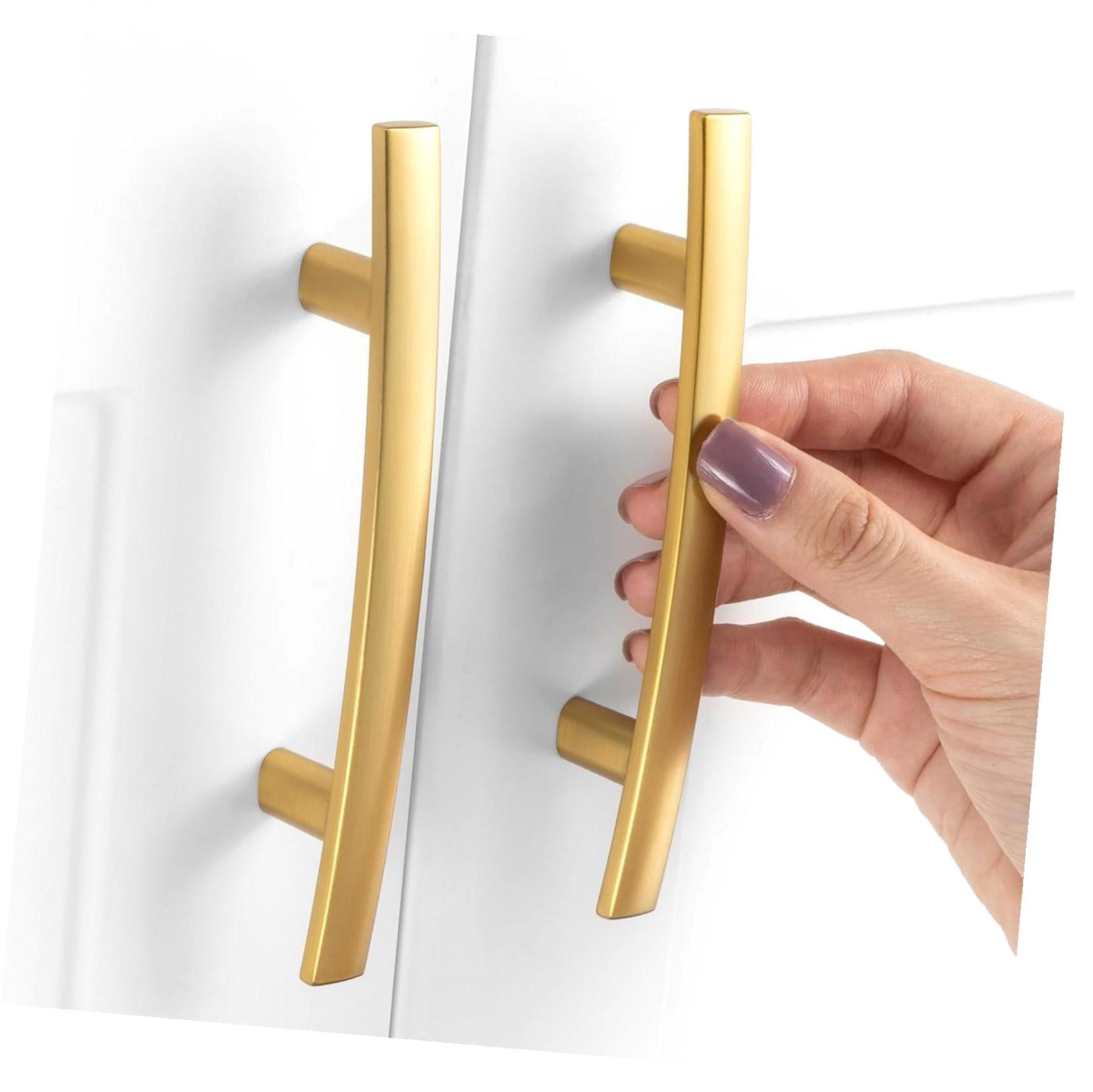 GZHJMY 3 Inch Hole Centers, Brushed Curved Kitchen Cabinet Handle ...