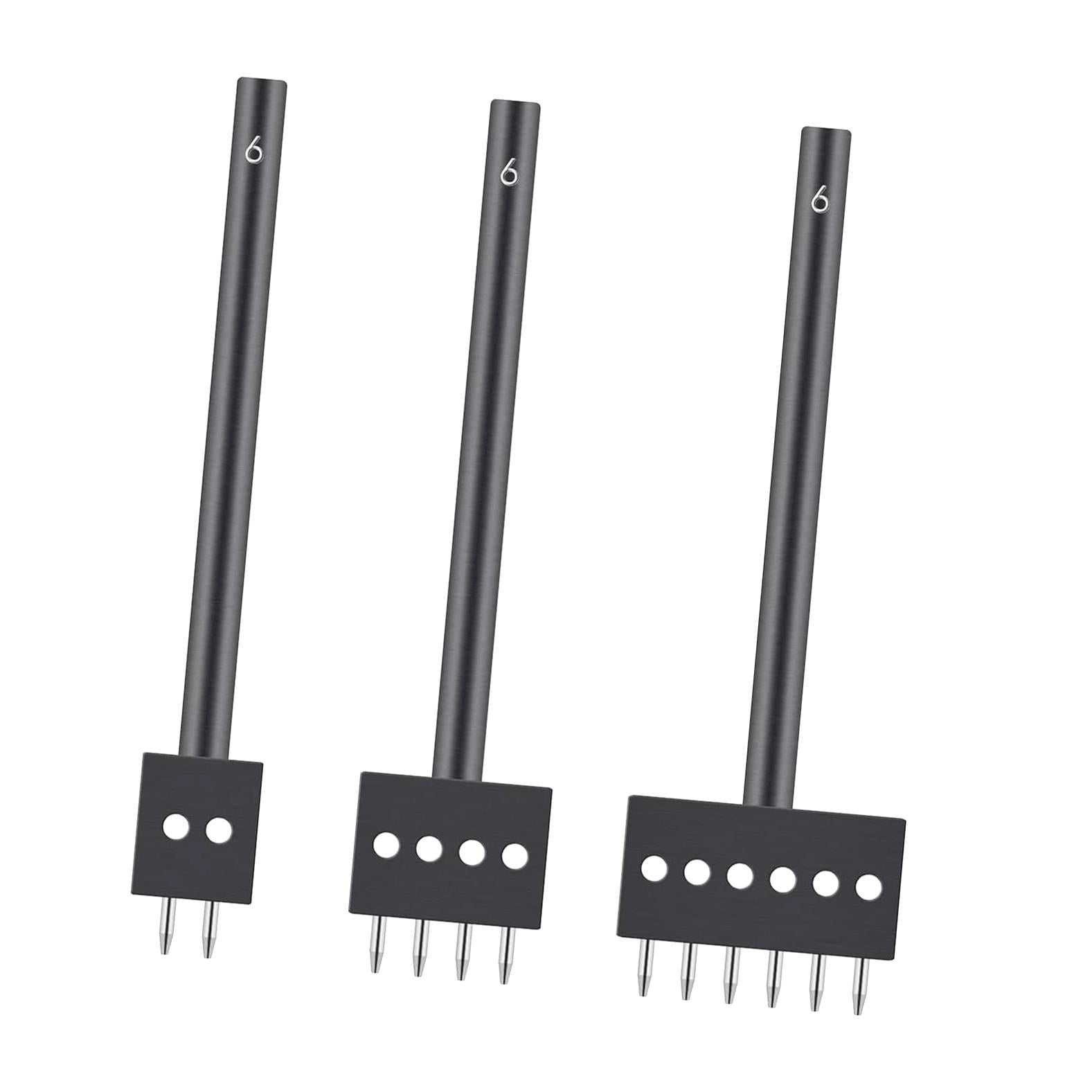 GZHJMY 3-Piece Prong Tool Kit for Leather Crafting, Includes 2/4/6 ...