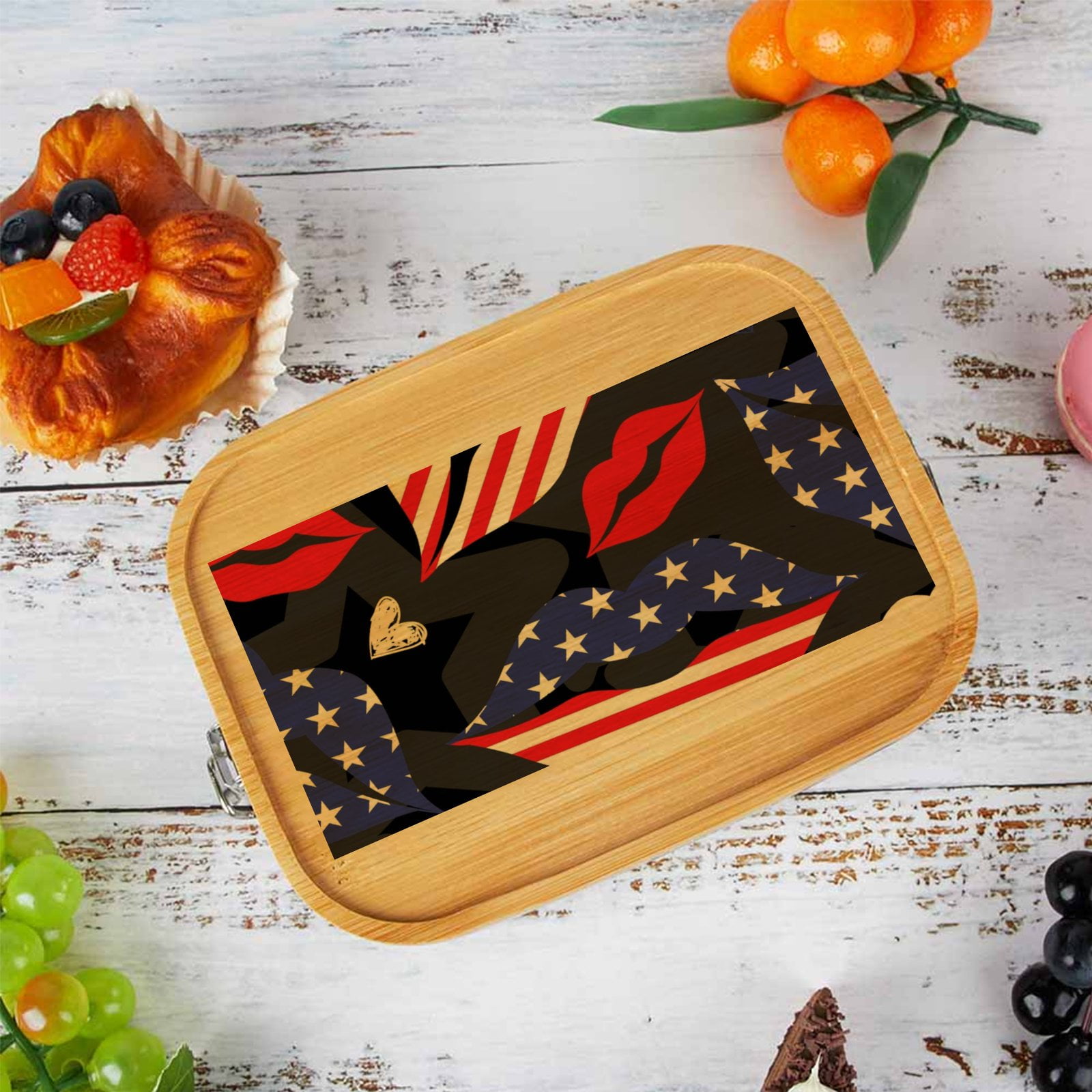 GZHJMY 304 Stainless Steel Lunch Box Bamboo Lid, Independence repeated ...