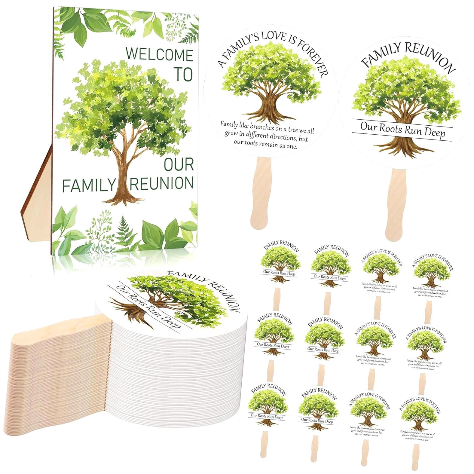 GZHJMY 36Pcs Reunion Fans Handheld Remembering Our Roots Fans Tree ...