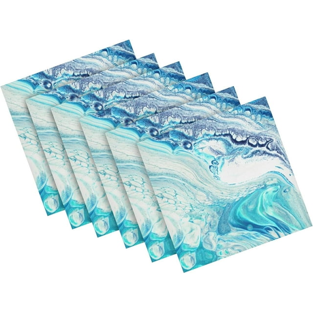 GZHJMY 3D Beautiful Blue Marble Cloth Napkins, Set of 6 20 x 20 Inch ...