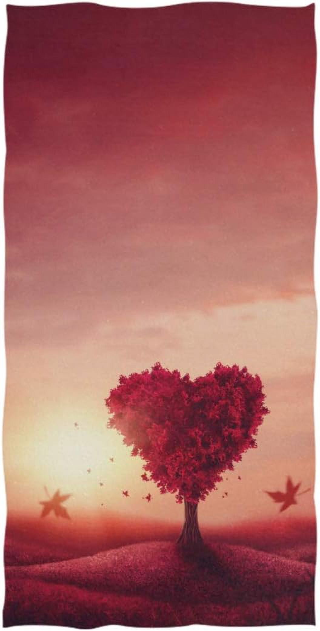 GZHJMY 3D Beautiful Heart Love Tree Print Romantic Valentine's Day ...