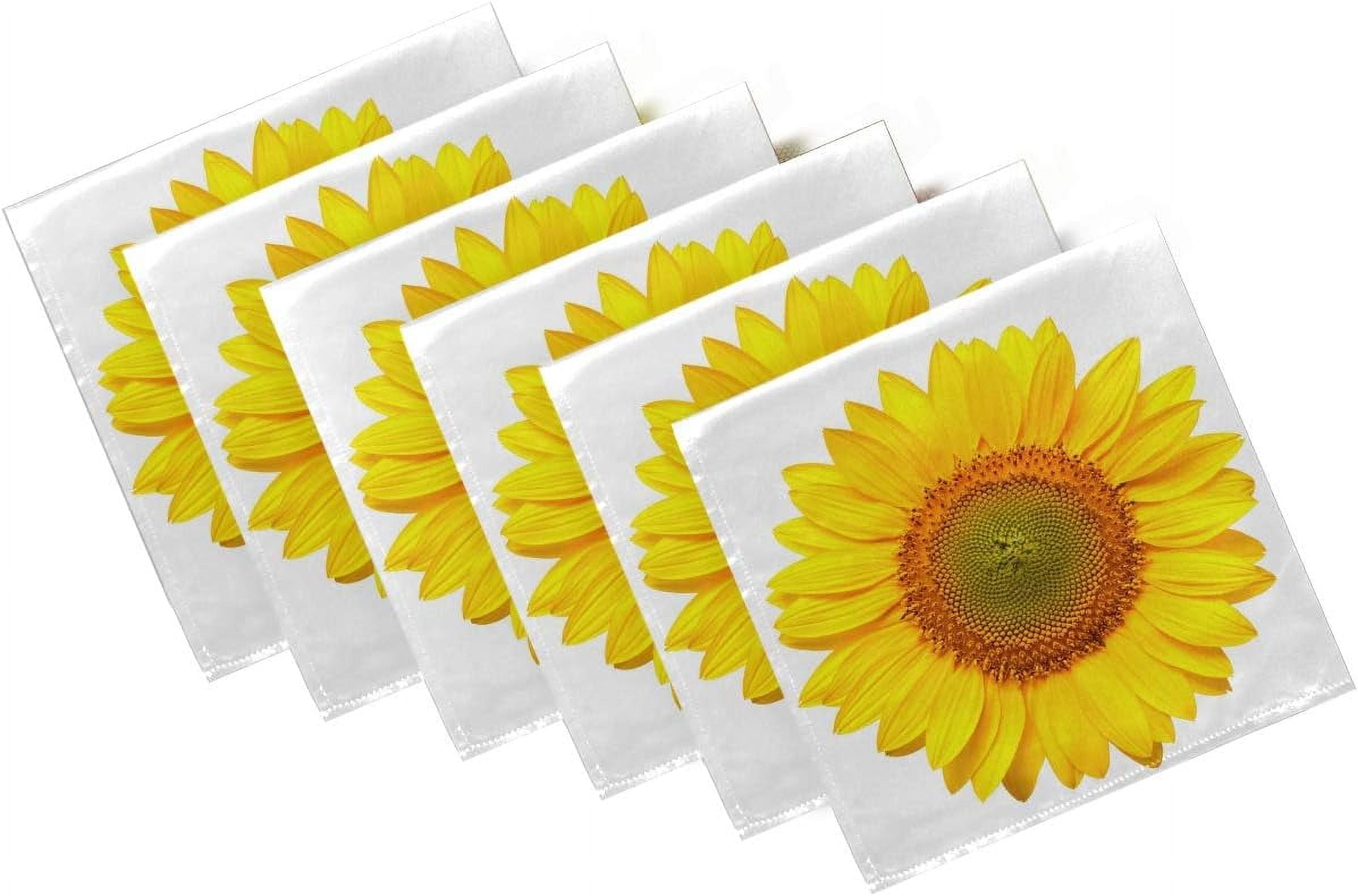 GZHJMY 3D Beautiful Summer Sunflower Cloth Napkins, Set of 6 20 x 20 ...