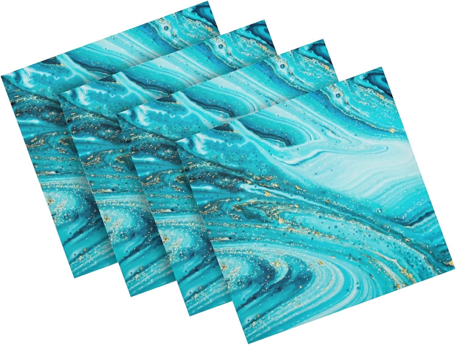 GZHJMY 3D Beautiful Turquoise Marble Cloth Napkins, Set of 4 20 x 20 ...