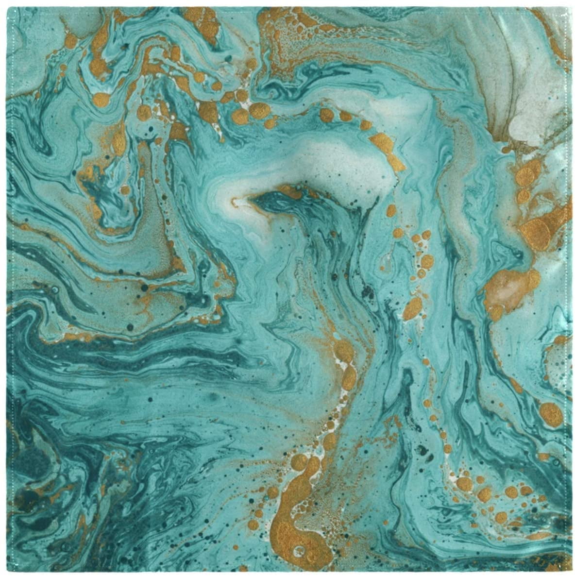 GZHJMY 3D Beautiful Turquoise Marble Stone Cloth Napkins, Set of 1 20 x ...