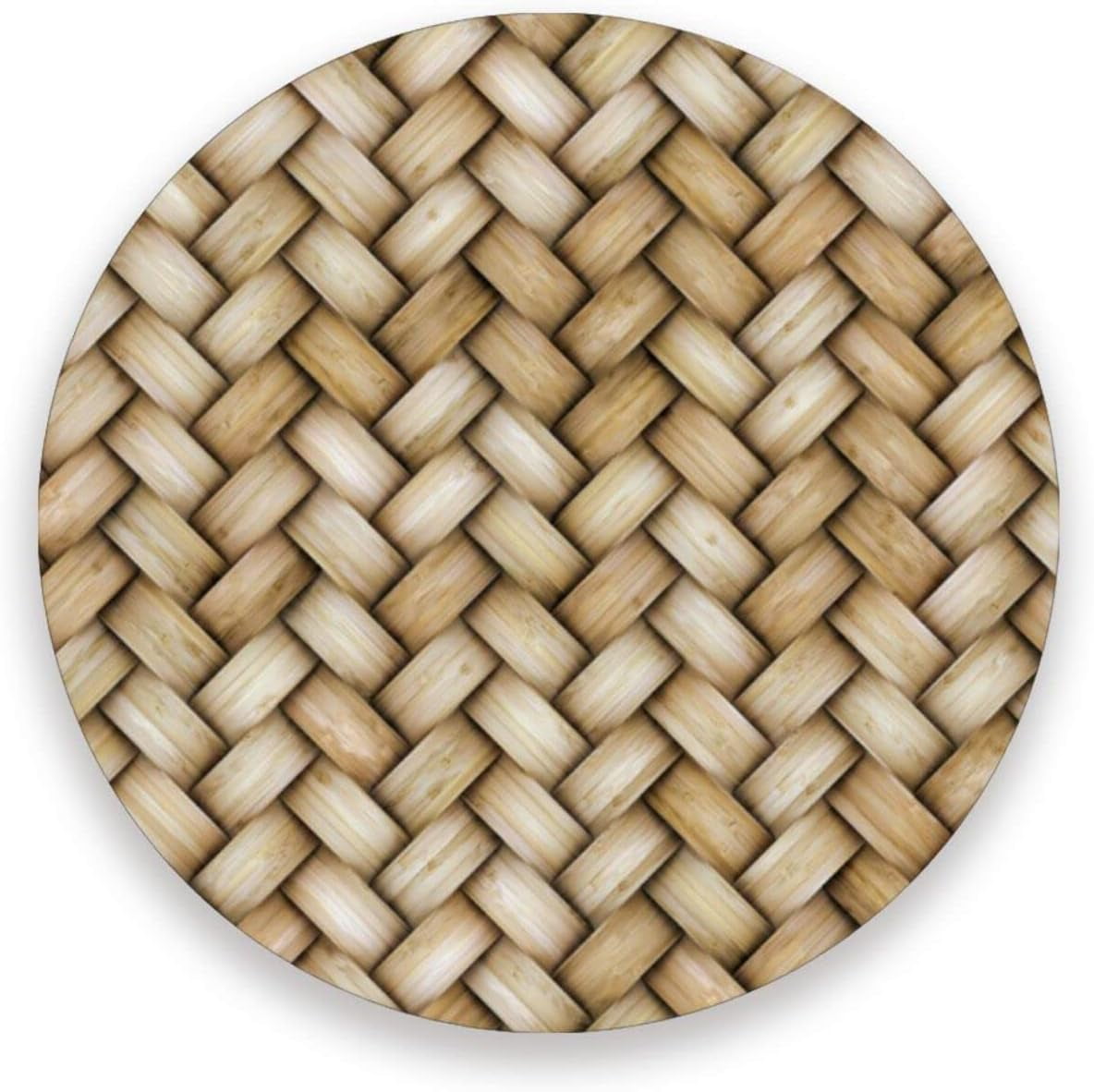 GZHJMY 3D Print Wicker Rattan Beige Coasters for Drinks Set of 2 ...