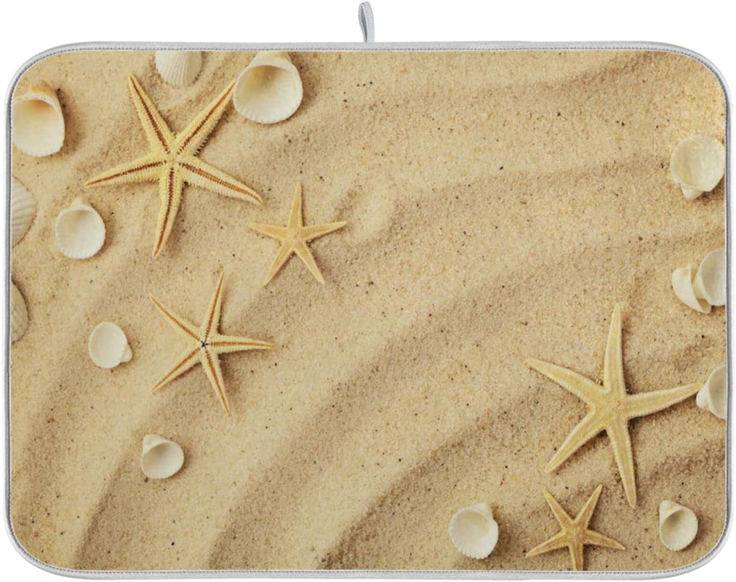GZHJMY 3D Sand Beach Starfish Shells Absorbent Dish Drying Mat ...