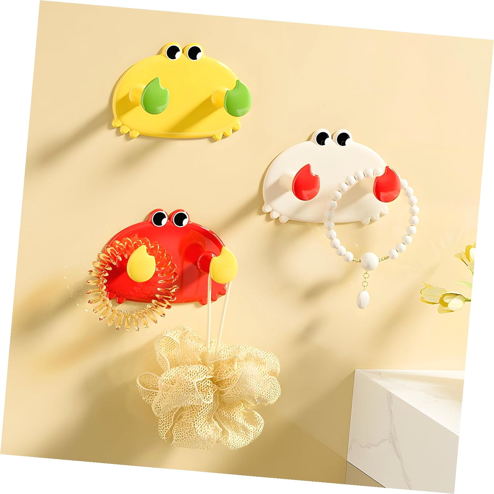 GZHJMY 3PCS Adhesive Coat Key Holders, Creative Adhesive Crab Shaped ...
