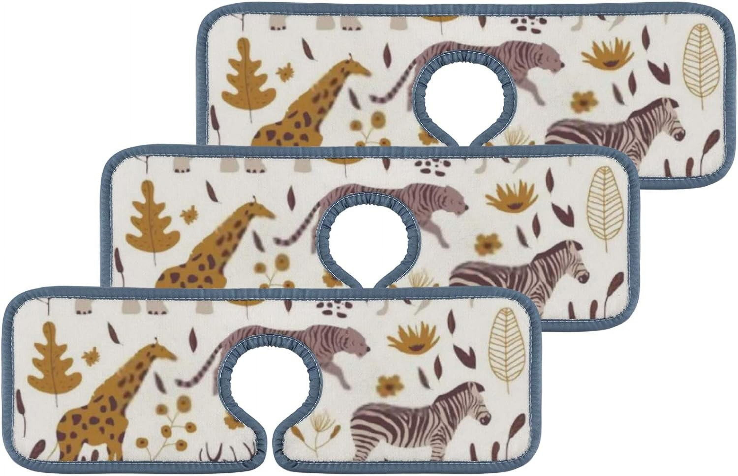 GZHJMY 3PCS Faucet Absorbent Mat, African Animals Jungle Plants ...