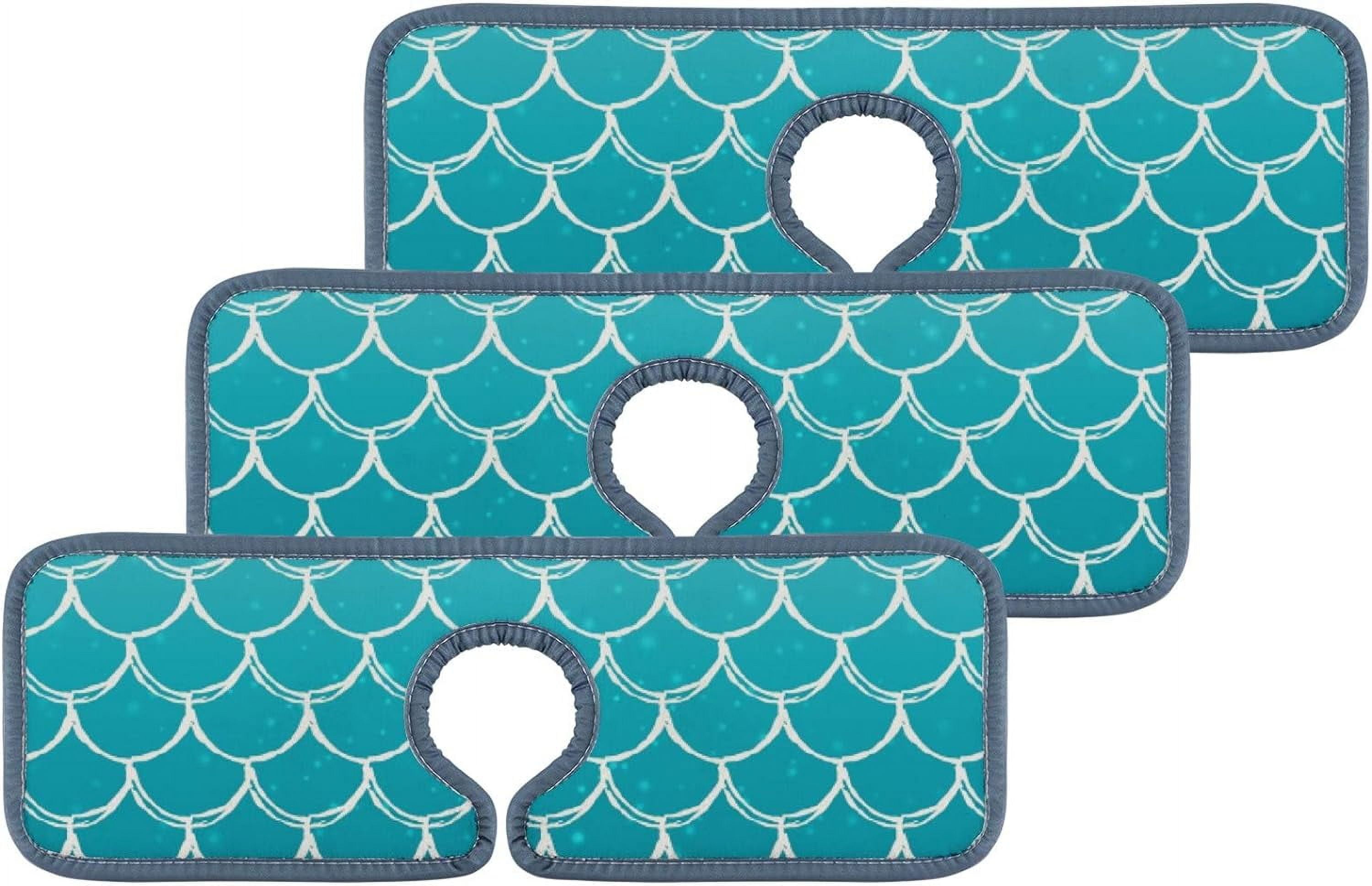 GZHJMY 3PCS Faucet Absorbent Mat, Bling Mermaid Tail Washable Sink ...