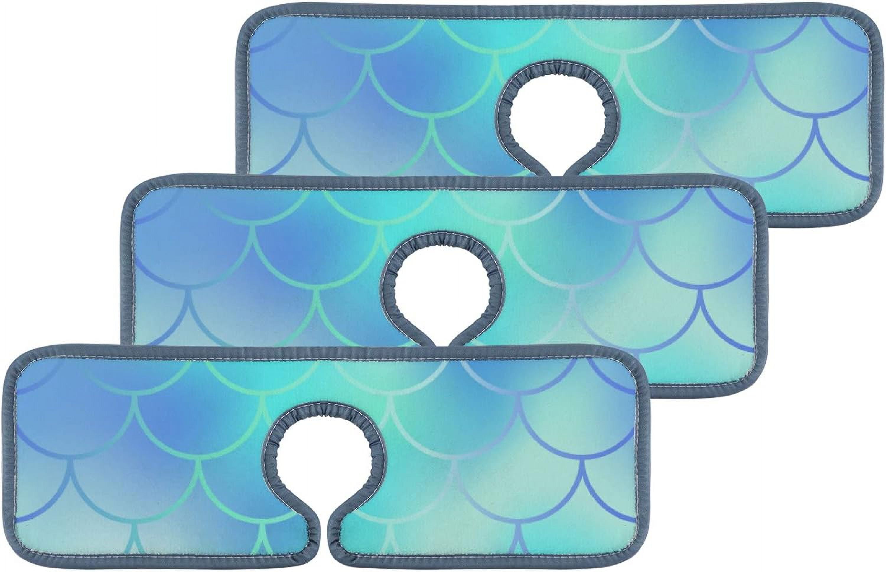 GZHJMY 3PCS Faucet Absorbent Mat, Bling Mermaid Tail Washable Sink ...