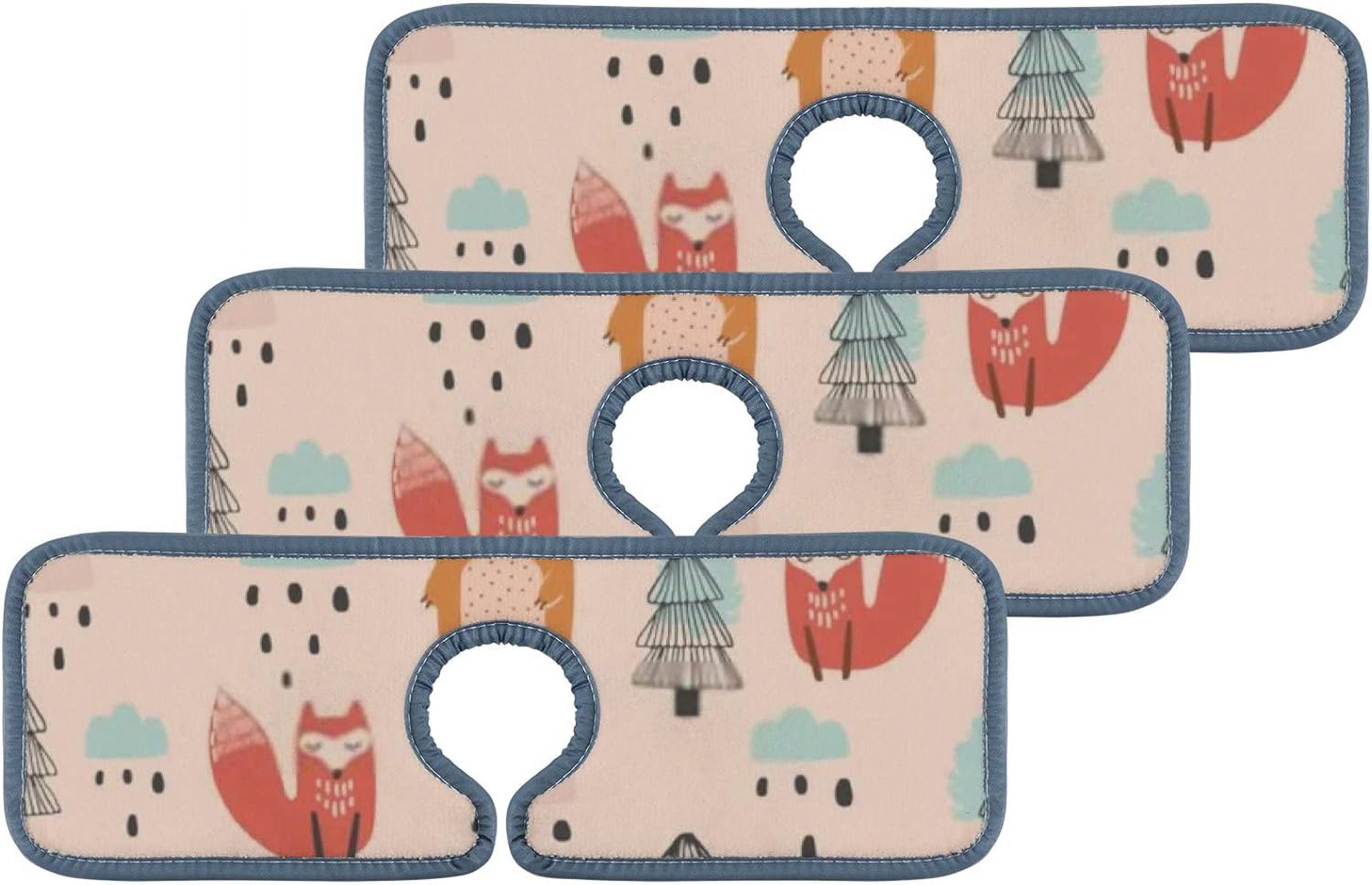 GZHJMY 3PCS Faucet Absorbent Mat, Cute Forest Animals Bear Fox Washable ...