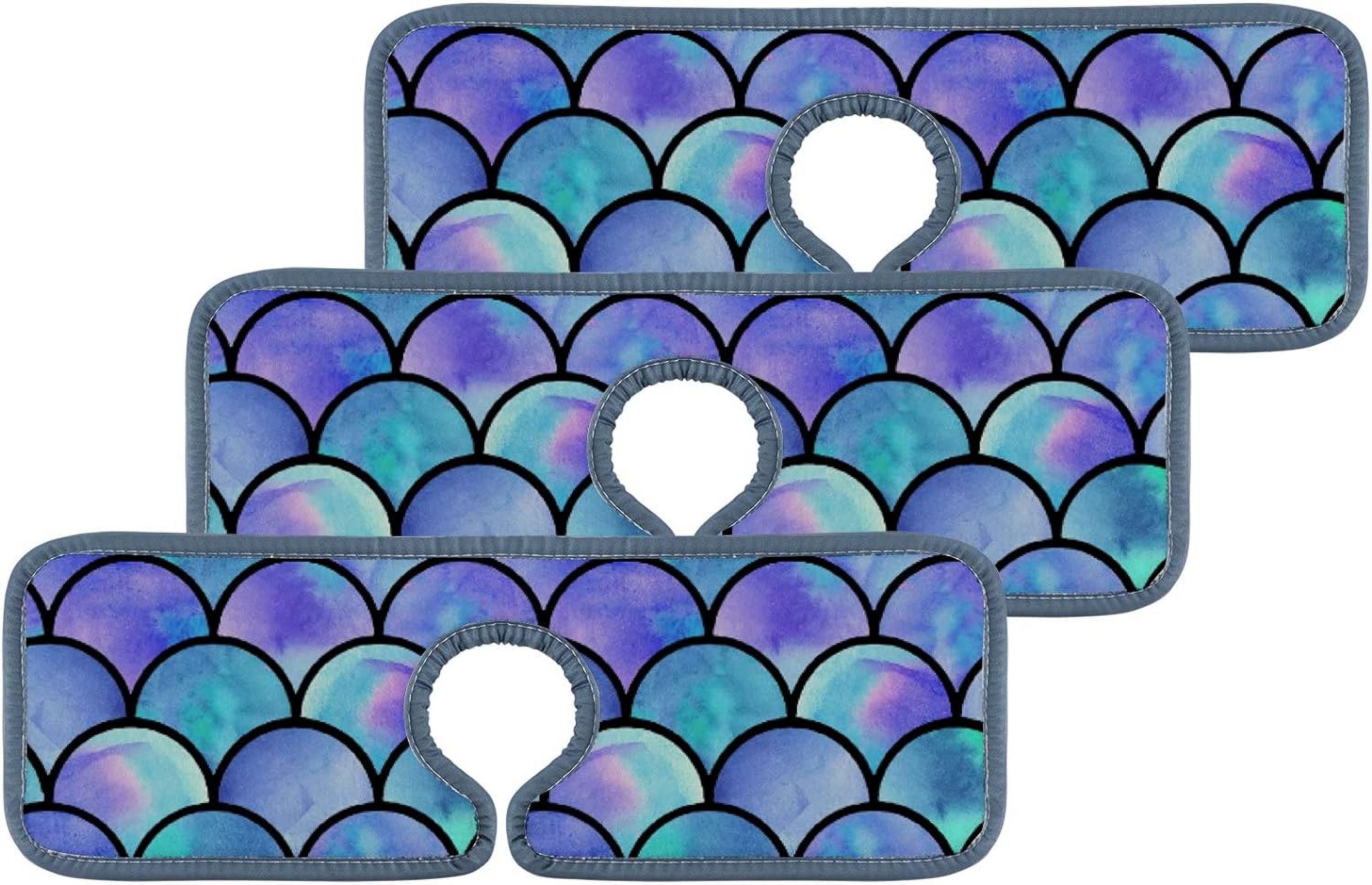 GZHJMY 3PCS Faucet Absorbent Mat, Mermaid Tail Scale 767563381 Washable ...