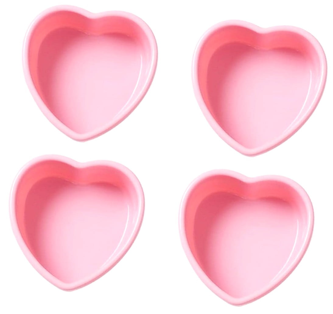 GZHJMY 4 Inches Heart Shape Muffin Pan Set, Nonstick Cupcake Pan, Cake ...