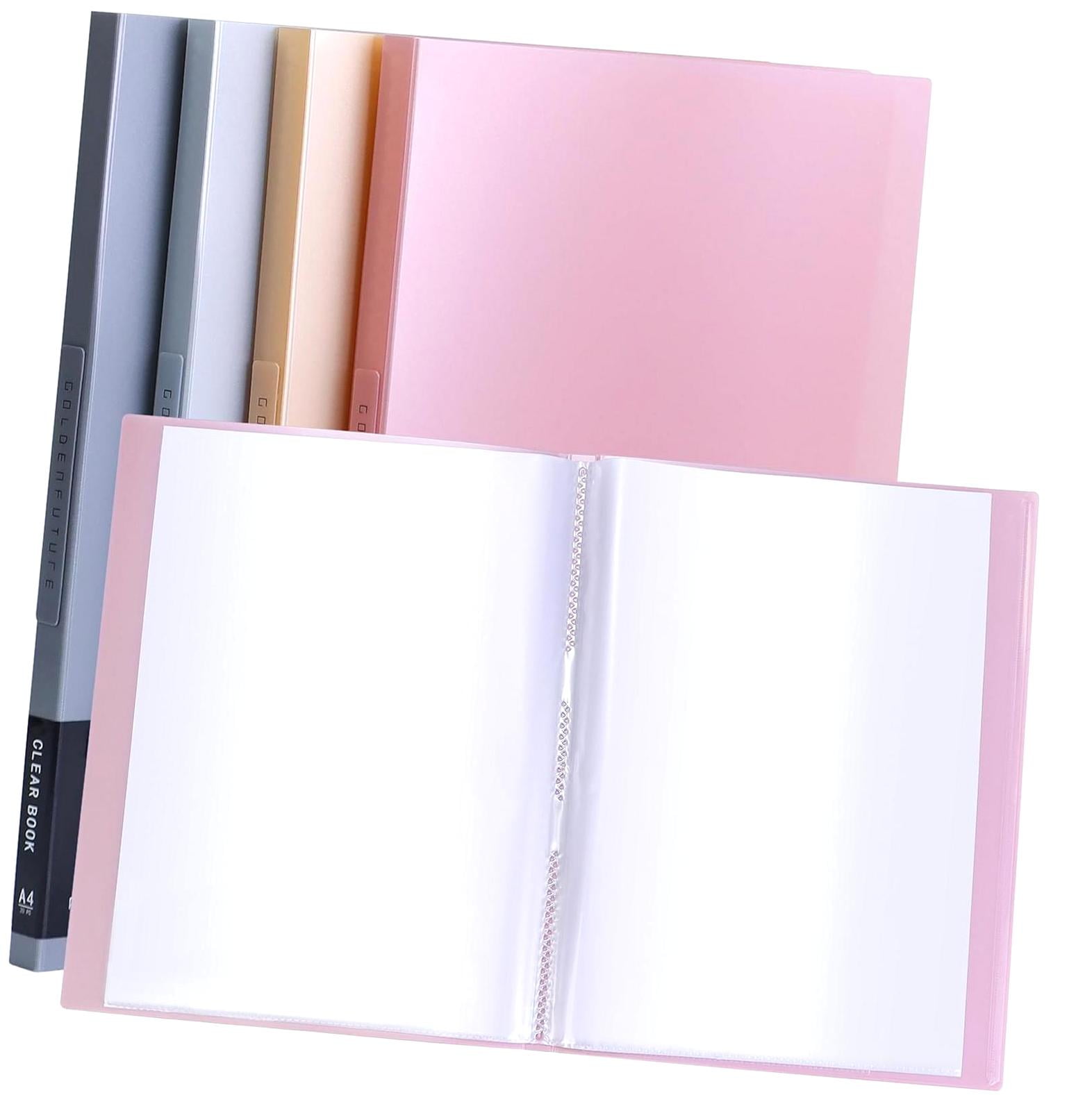 GZHJMY 4 Pack Binder with Plastic Sleeves, 20 Pocket Presentation Book ...