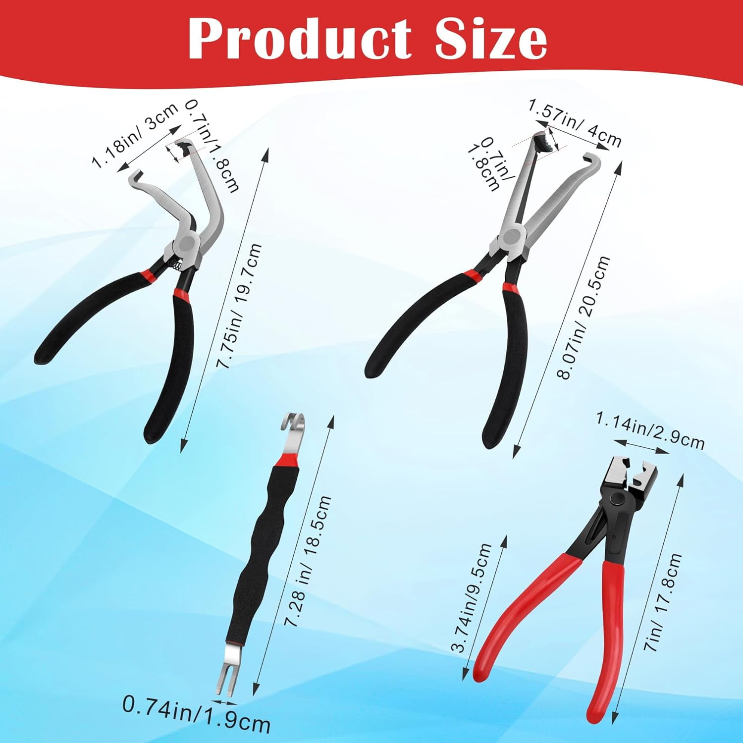 GZHJMY 4-Piece Electrical Disconnect Pliers Set, Includes Straight and ...