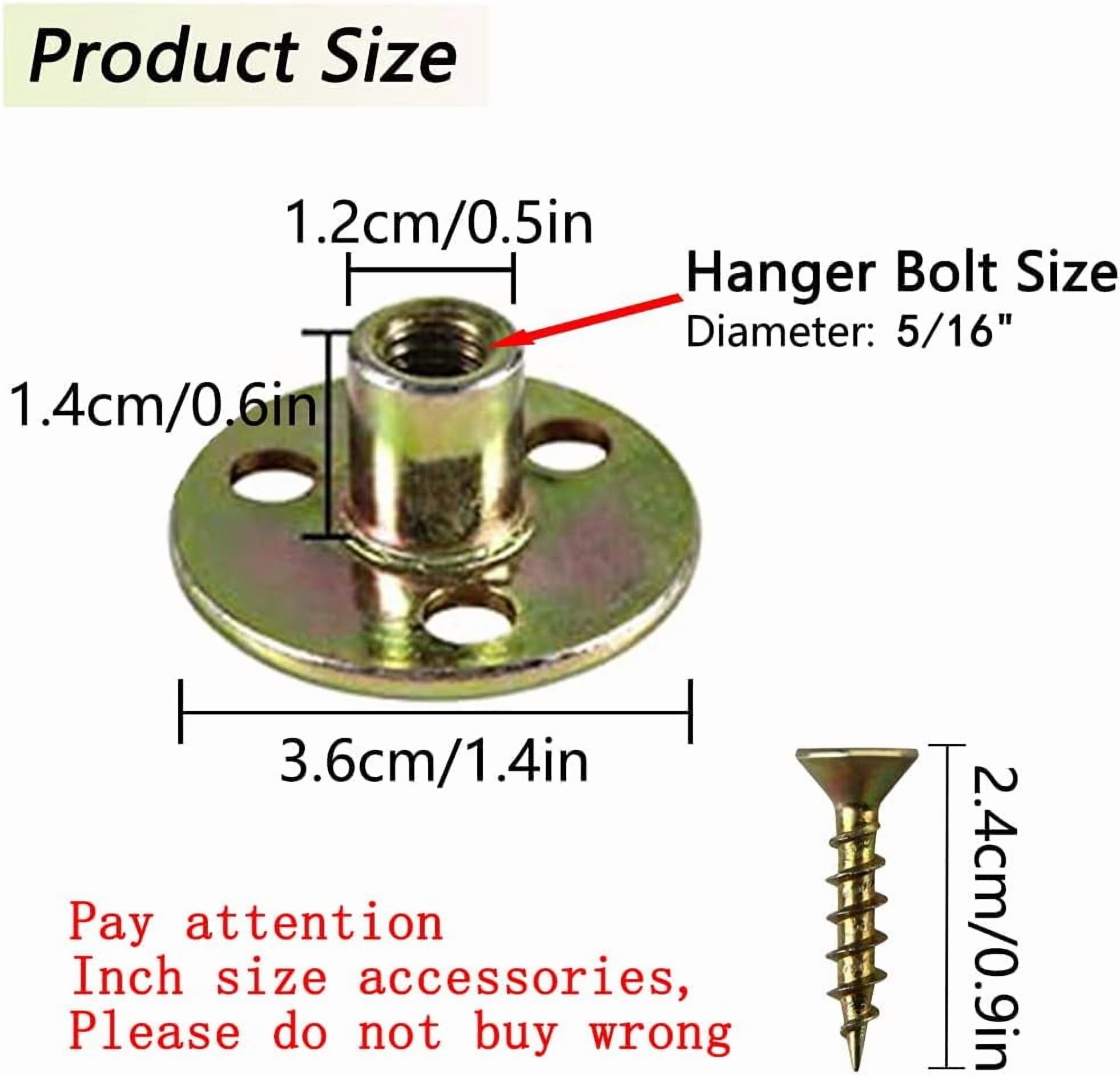 GZHJMY 4 Sets Furniture Legs Mounting Plates with Hanger Bolts Screws ...