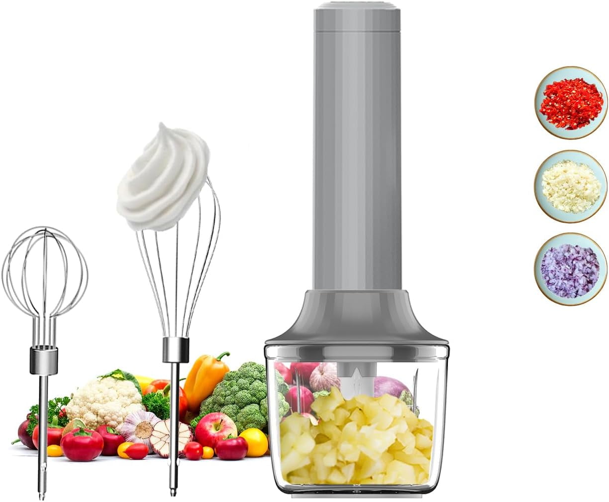 GZHJMY 4-in-1 Electric Hand Mixer, Electric Whisk, Mini Onion Chor 10Oz ...