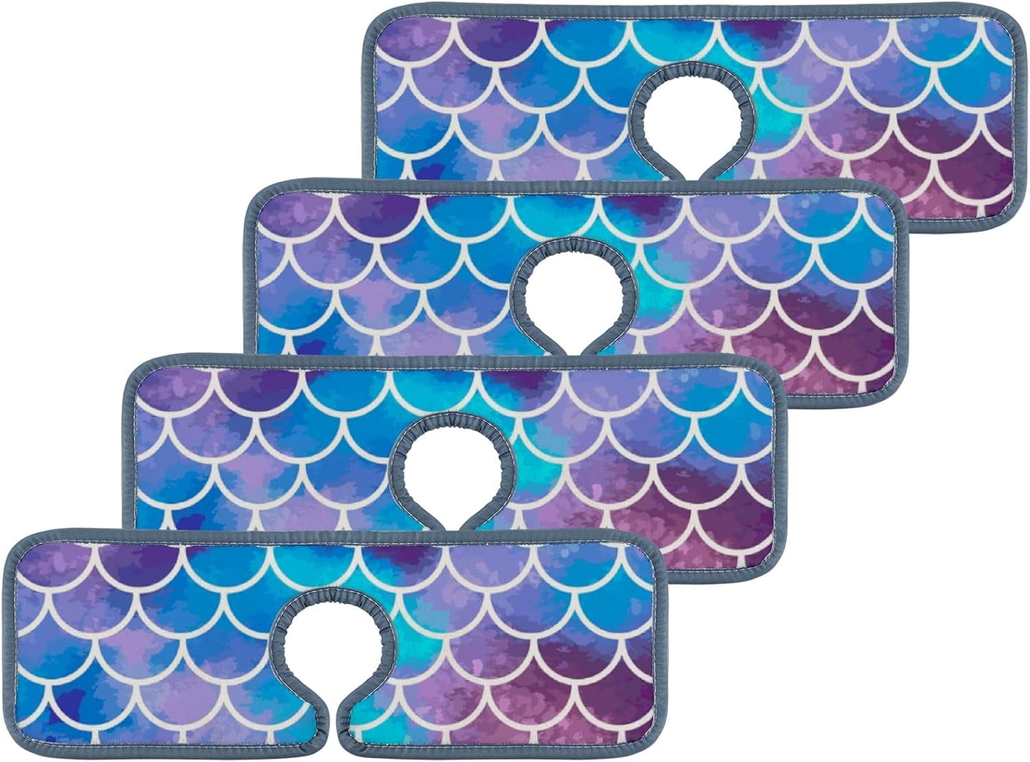 GZHJMY 4PCS Faucet Absorbent Mat, Fish Scale Magic Mermaid Tail ...