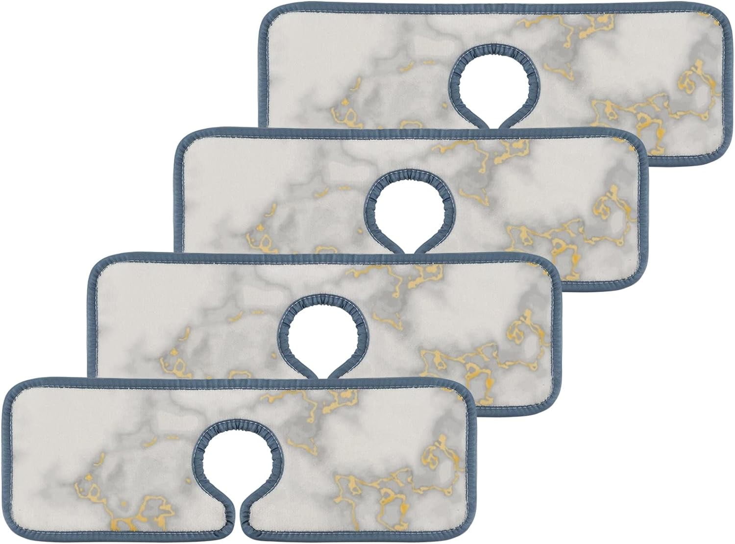 GZHJMY 4PCS Faucet Absorbent Mat, Marble Gold Washable Sink Splash ...