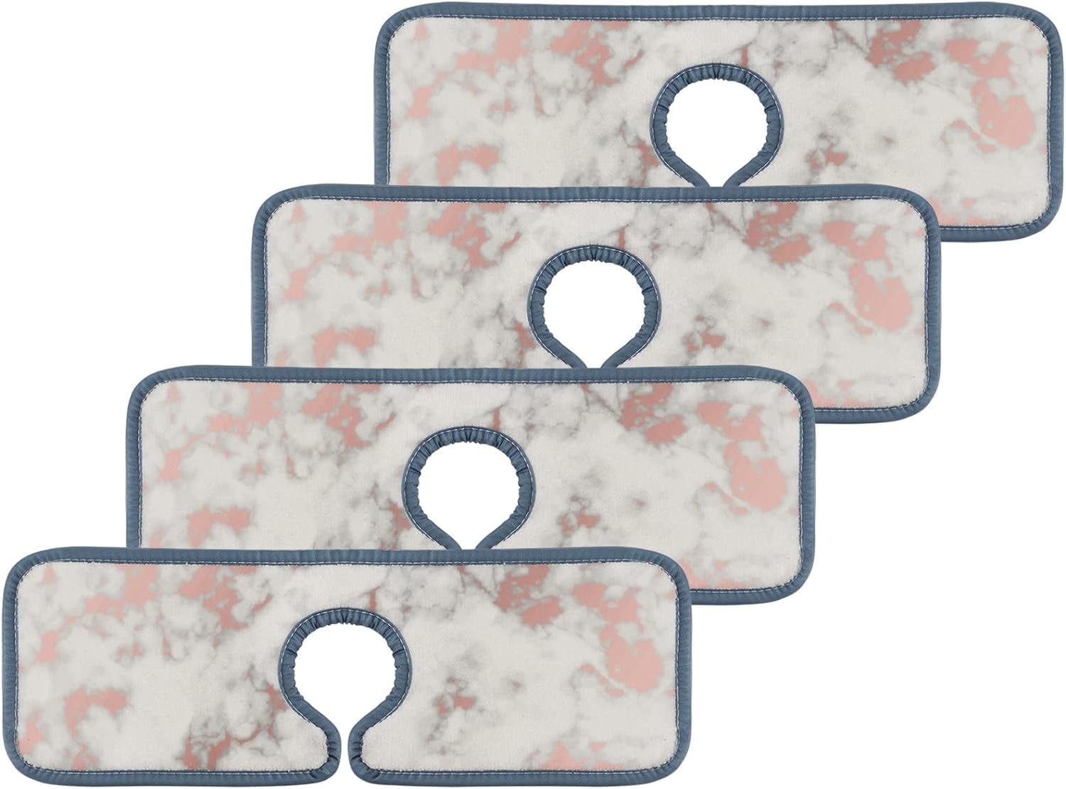 GZHJMY 4PCS Faucet Absorbent Mat, Rose Gold Marble Aborbent Sink Splash ...