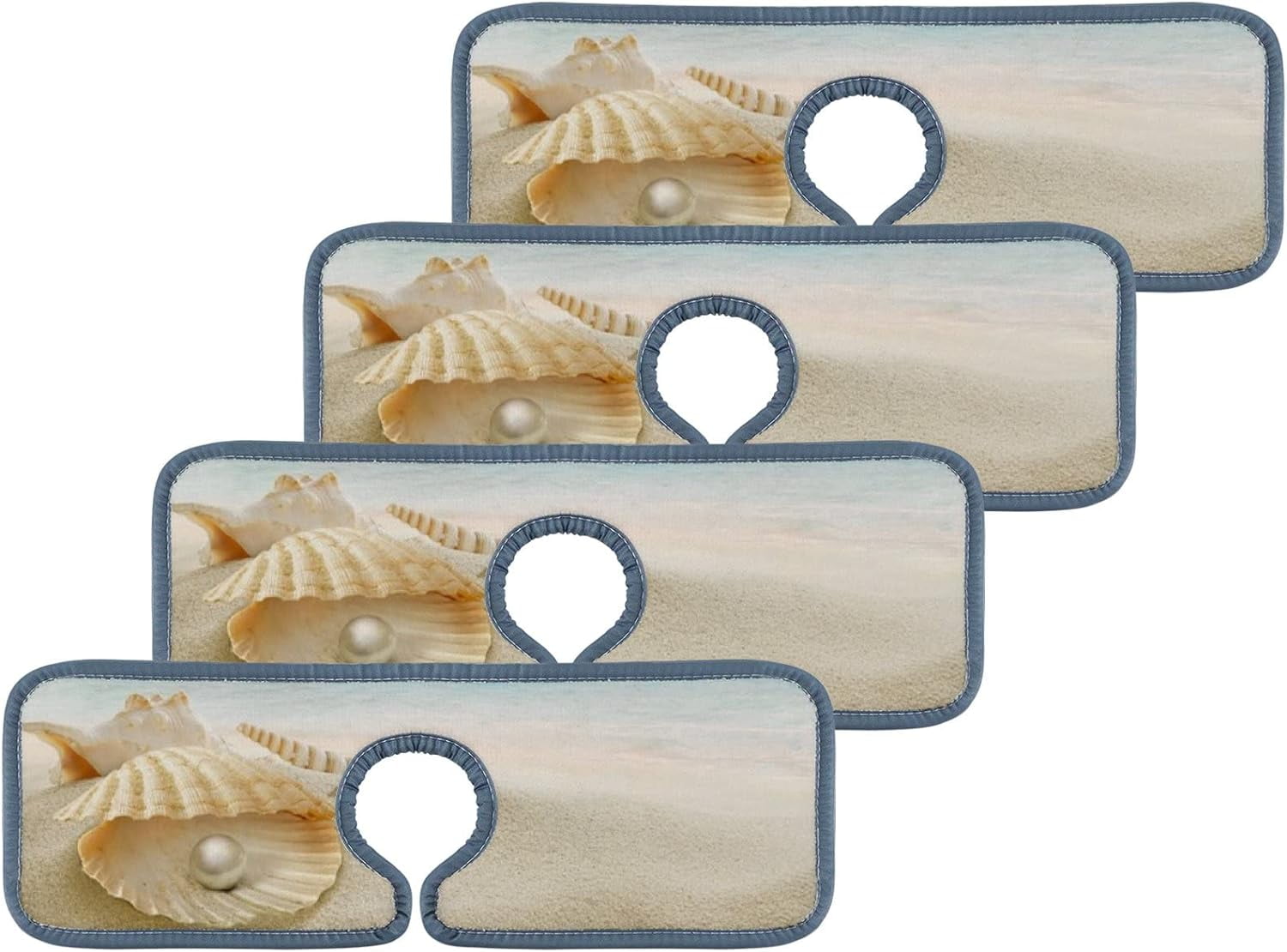 GZHJMY 4PCS Faucet Absorbent Mat, Sea Beach Starfish Summer Washable ...