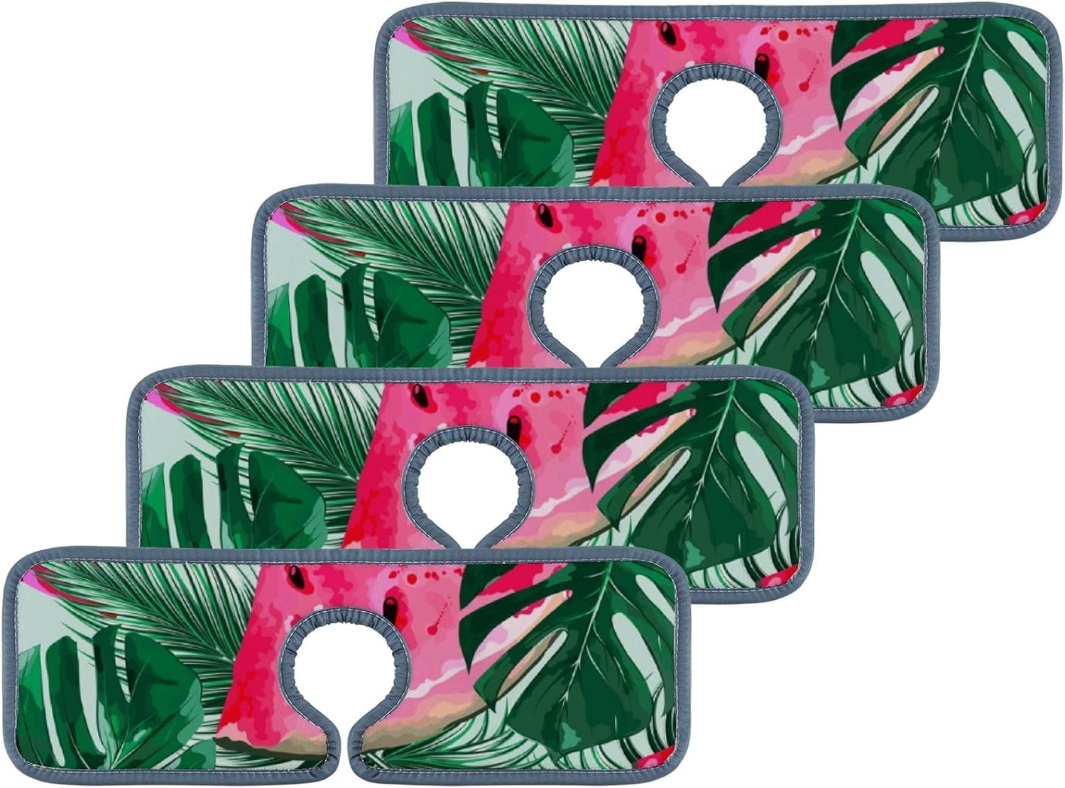 GZHJMY 4PCS Faucet Absorbent Mat, Watermelon Palm Tree Leave Washable ...