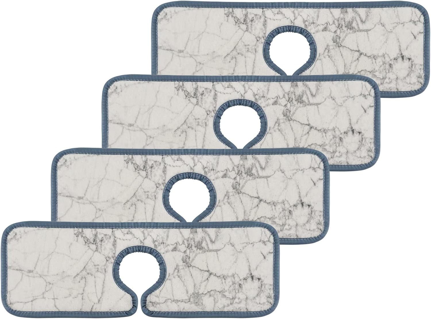 GZHJMY 4PCS Faucet Absorbent Mat, White Marble Washable Sink Splash ...