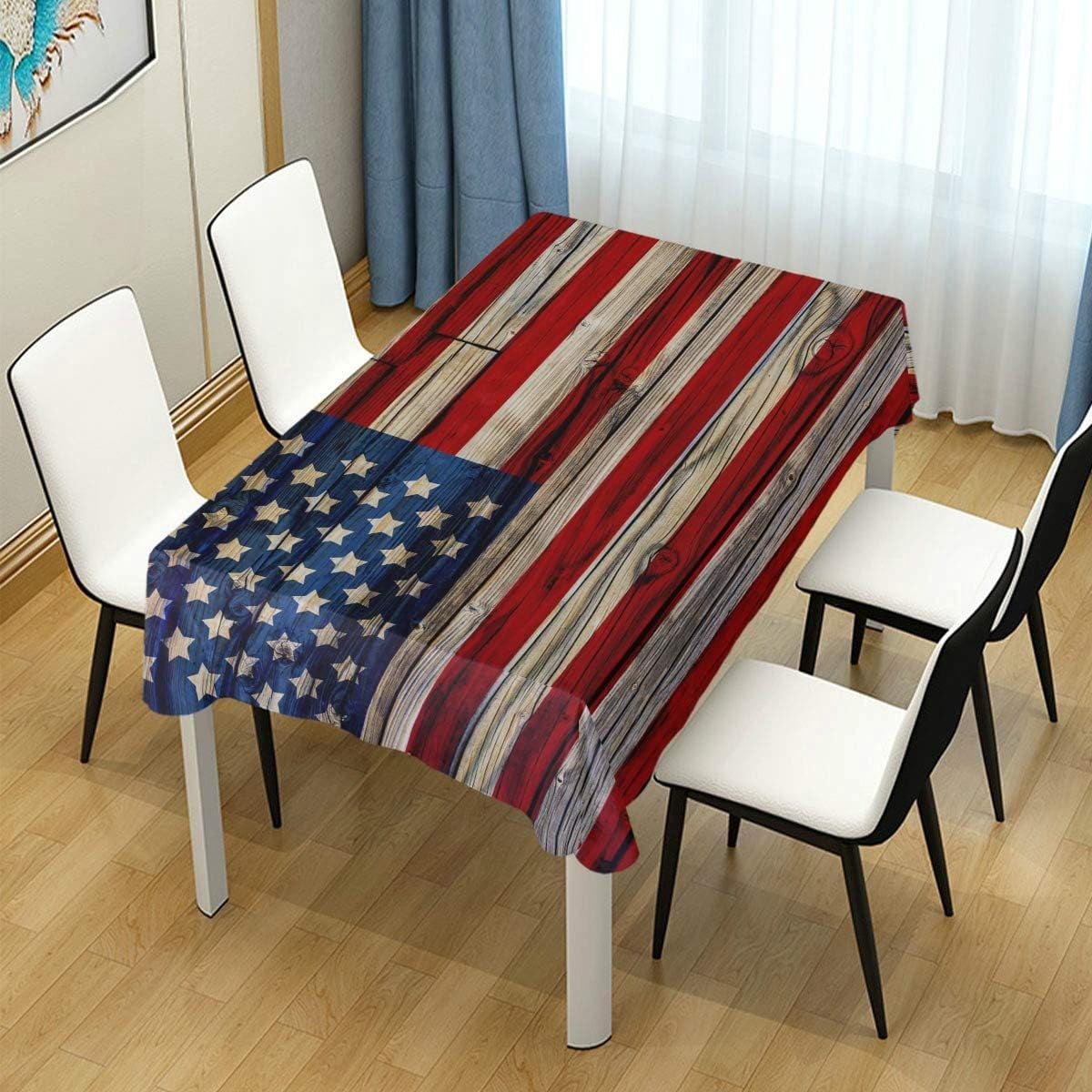 GZHJMY 4th of July American Flag Vintage Square Tablecloth 54"(W) x 54 ...