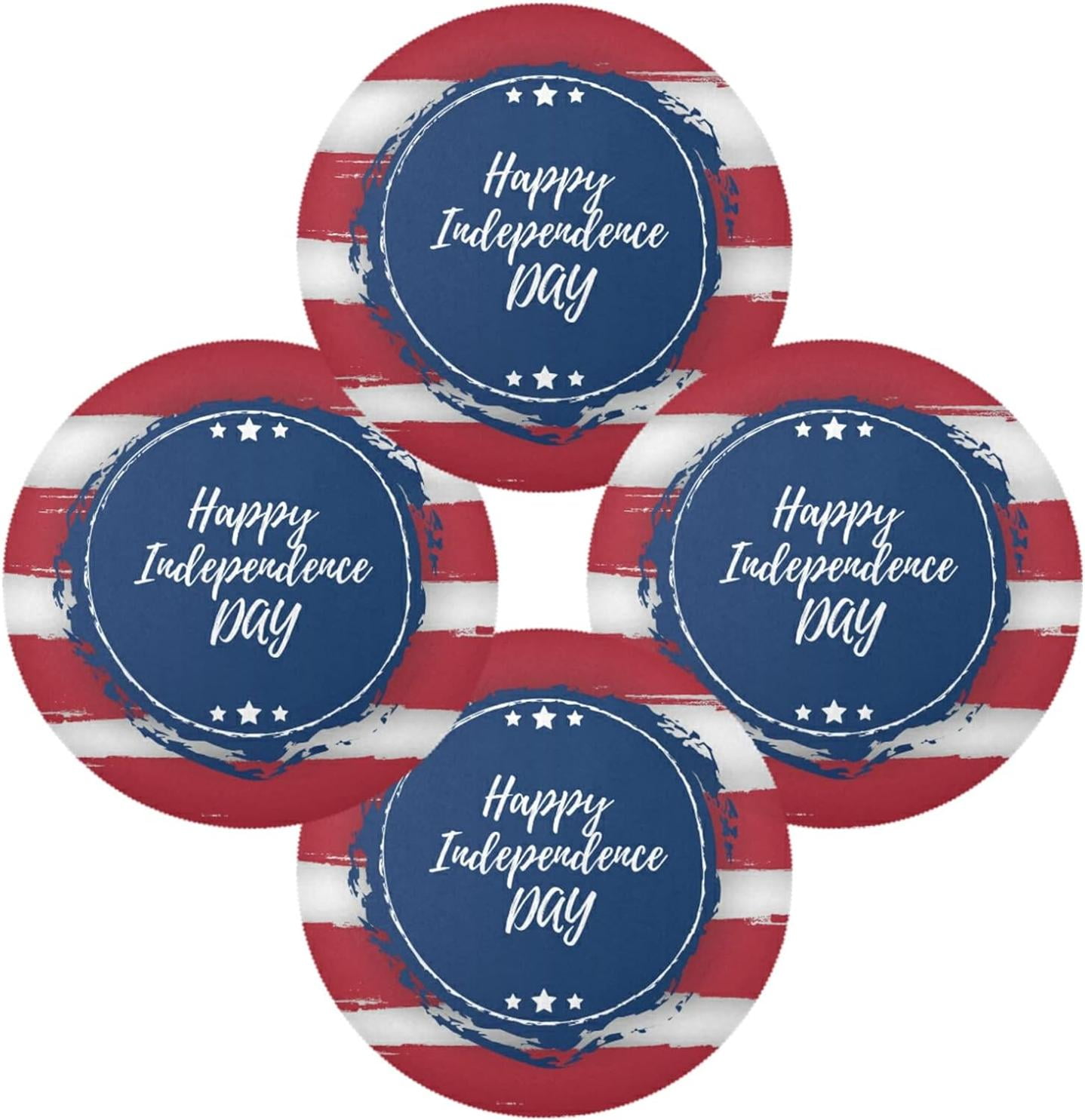 GZHJMY 4th July Independence Day Round Placemats for Dining Table, Non ...