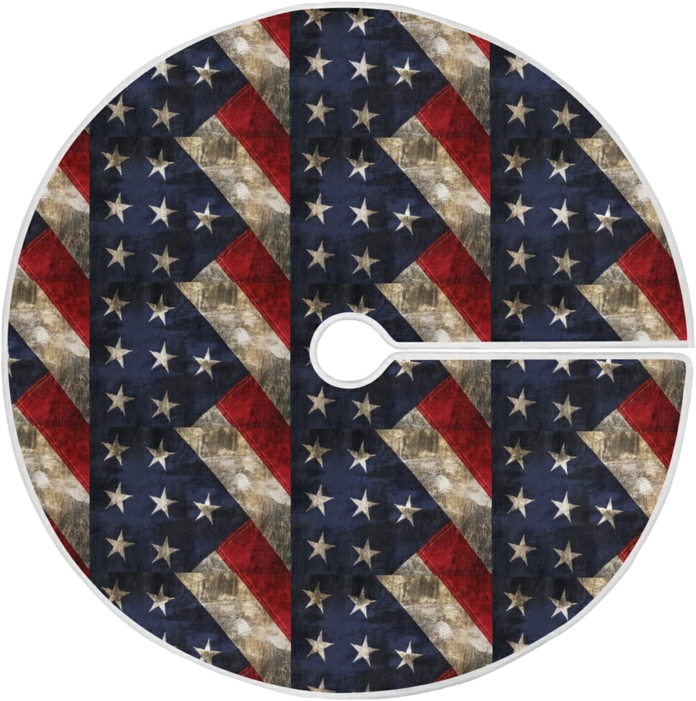 GZHJMY 4th of July Stars and Stripes Retro Tree Skirt Independence Day ...