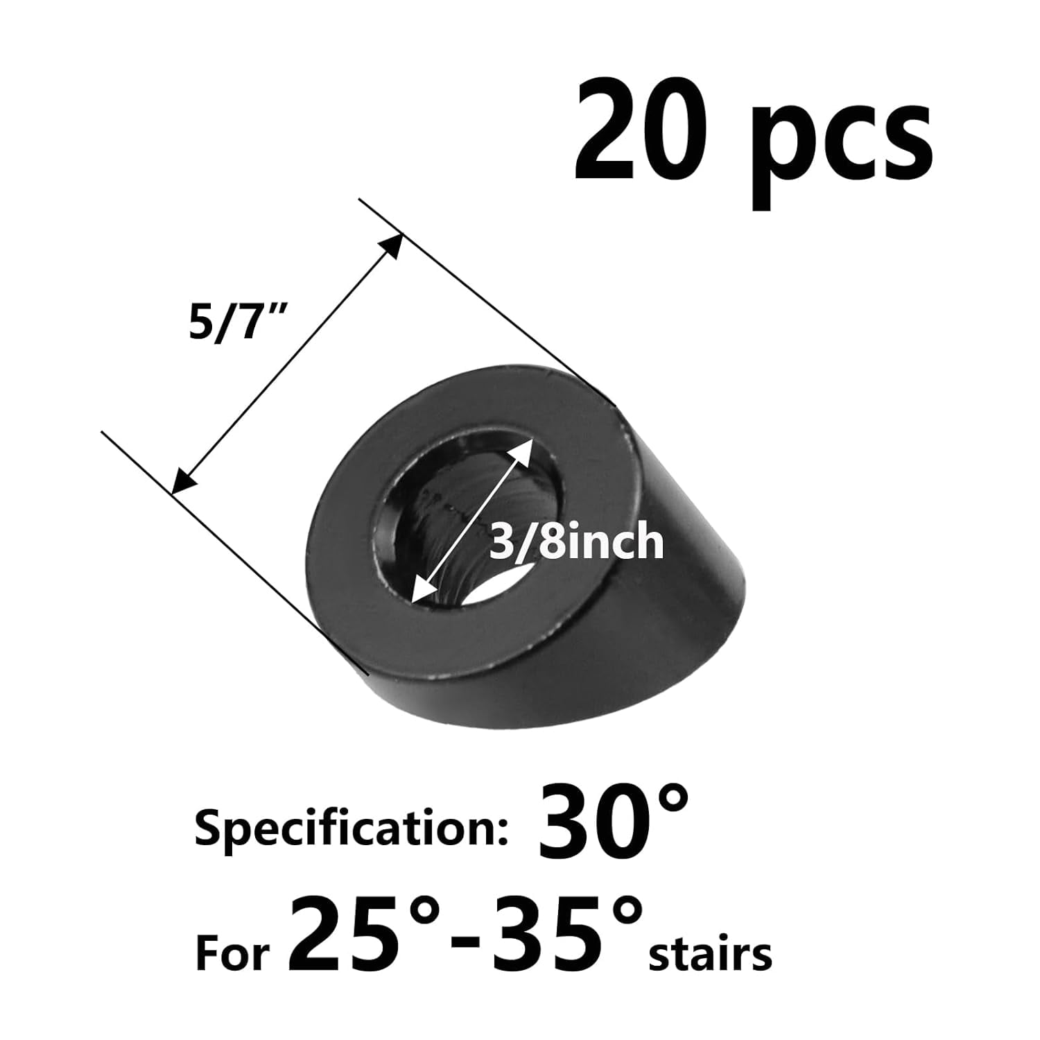 GZHJMY 5/16" ID Angle Washers for Cable Railing Posts, Stainless Steel ...