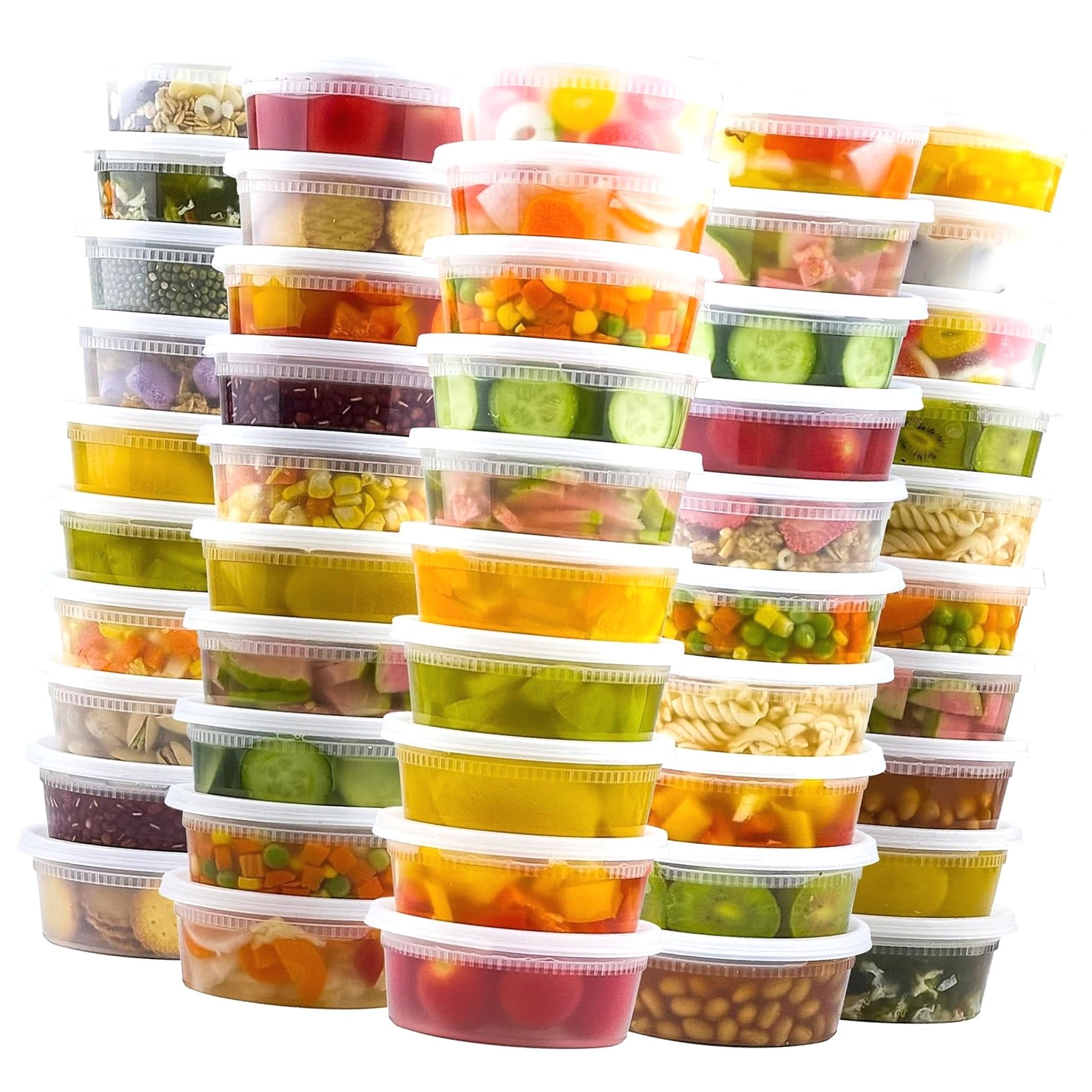 GZHJMY 50 Set 8 oz Containers with , Plastic Take Out Bowls, Containers ...