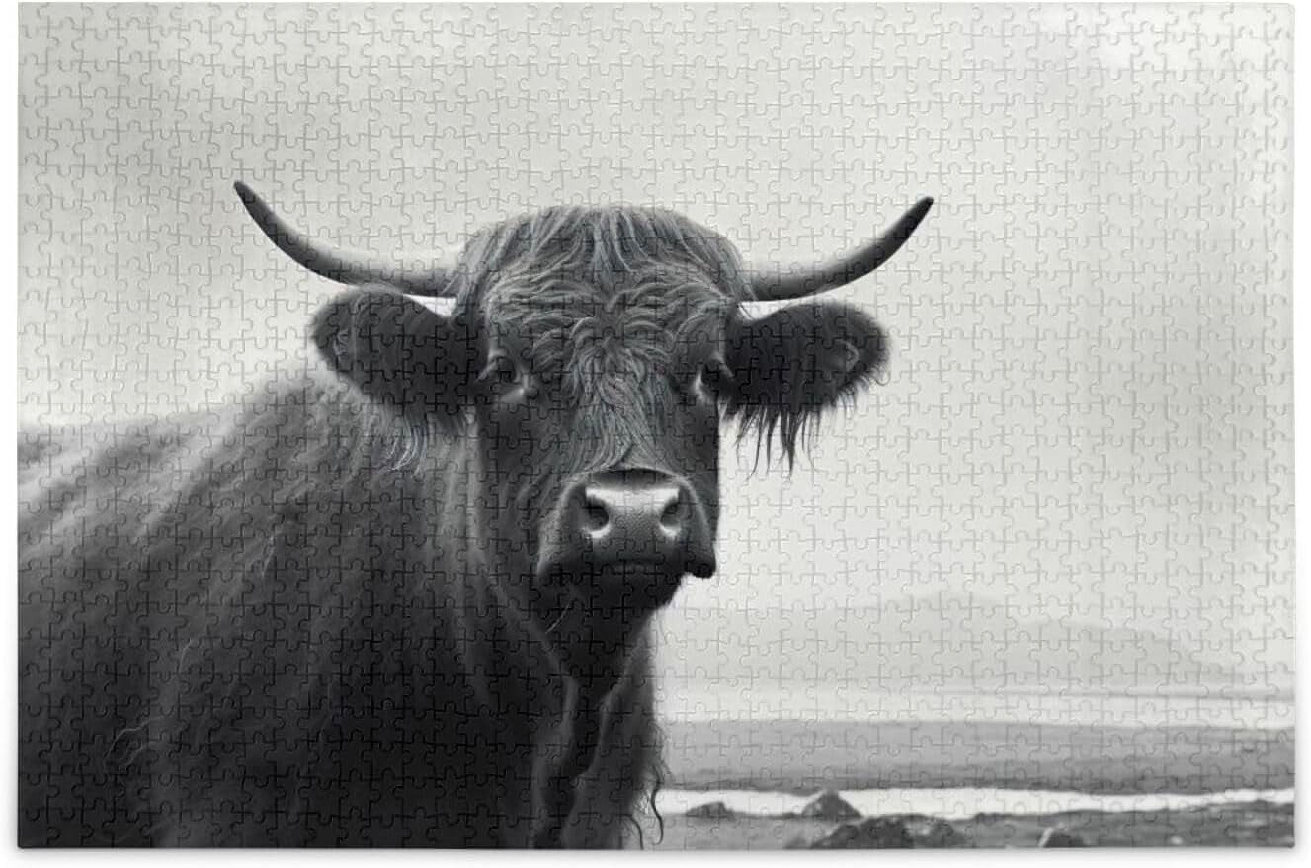 GZHJMY 500 PCS Highland Cow Wooden Jigsaw Puzzles Intellectual ...