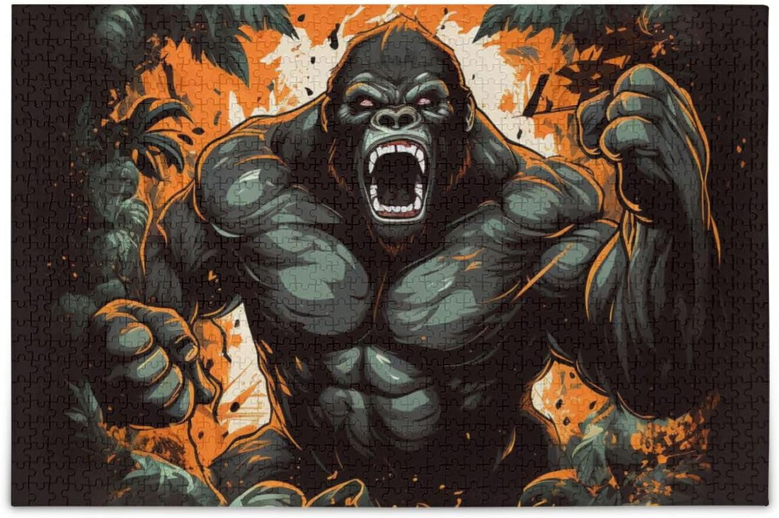 GZHJMY 500 PCS Jigsaw Puzzle Roaring Ape s, Zigsaw with Alphabet ...