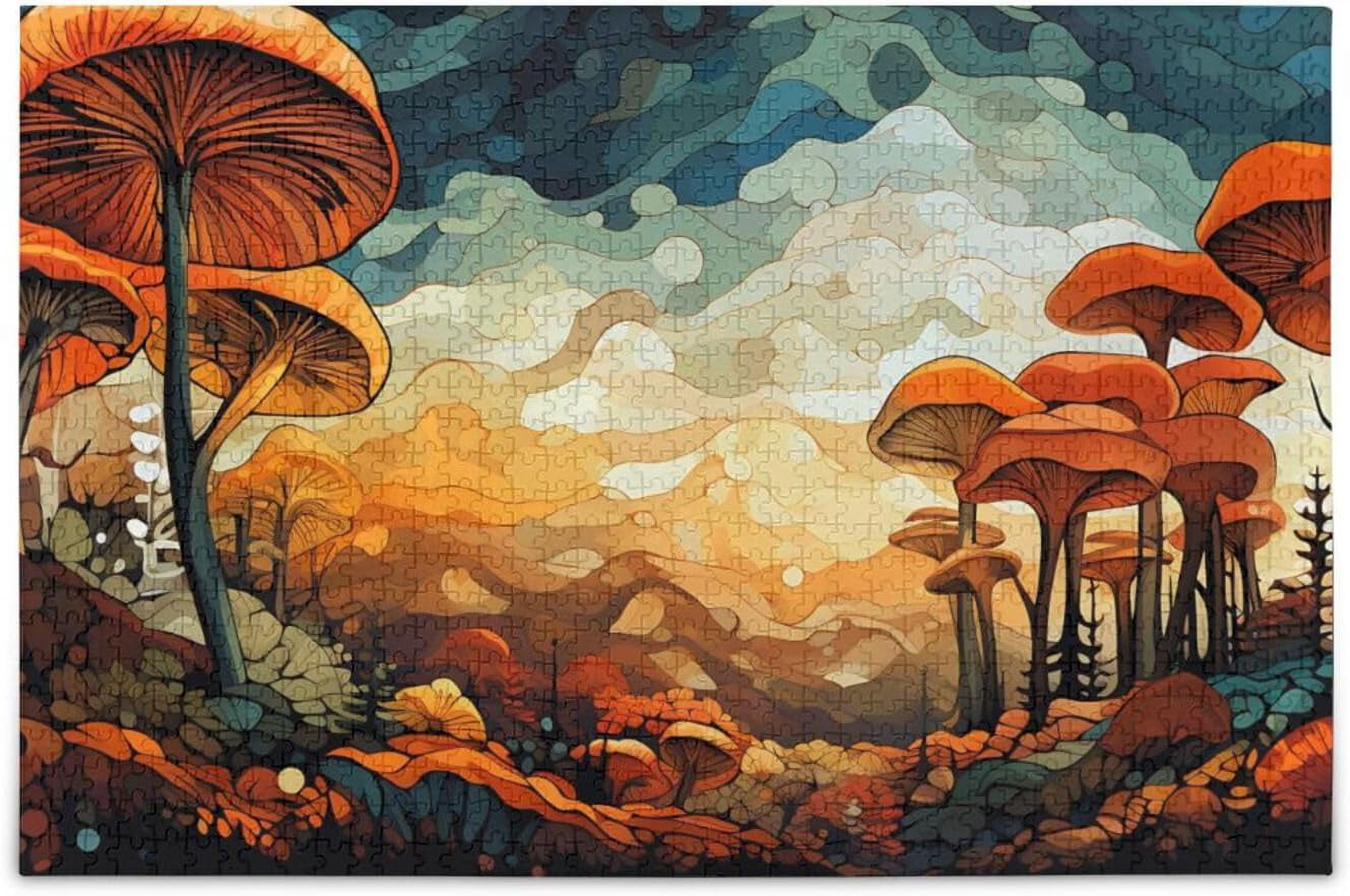 GZHJMY 500 PCS Scenes of Mushroom Jigsaw Puzzle s, Zigsaw with Storage ...