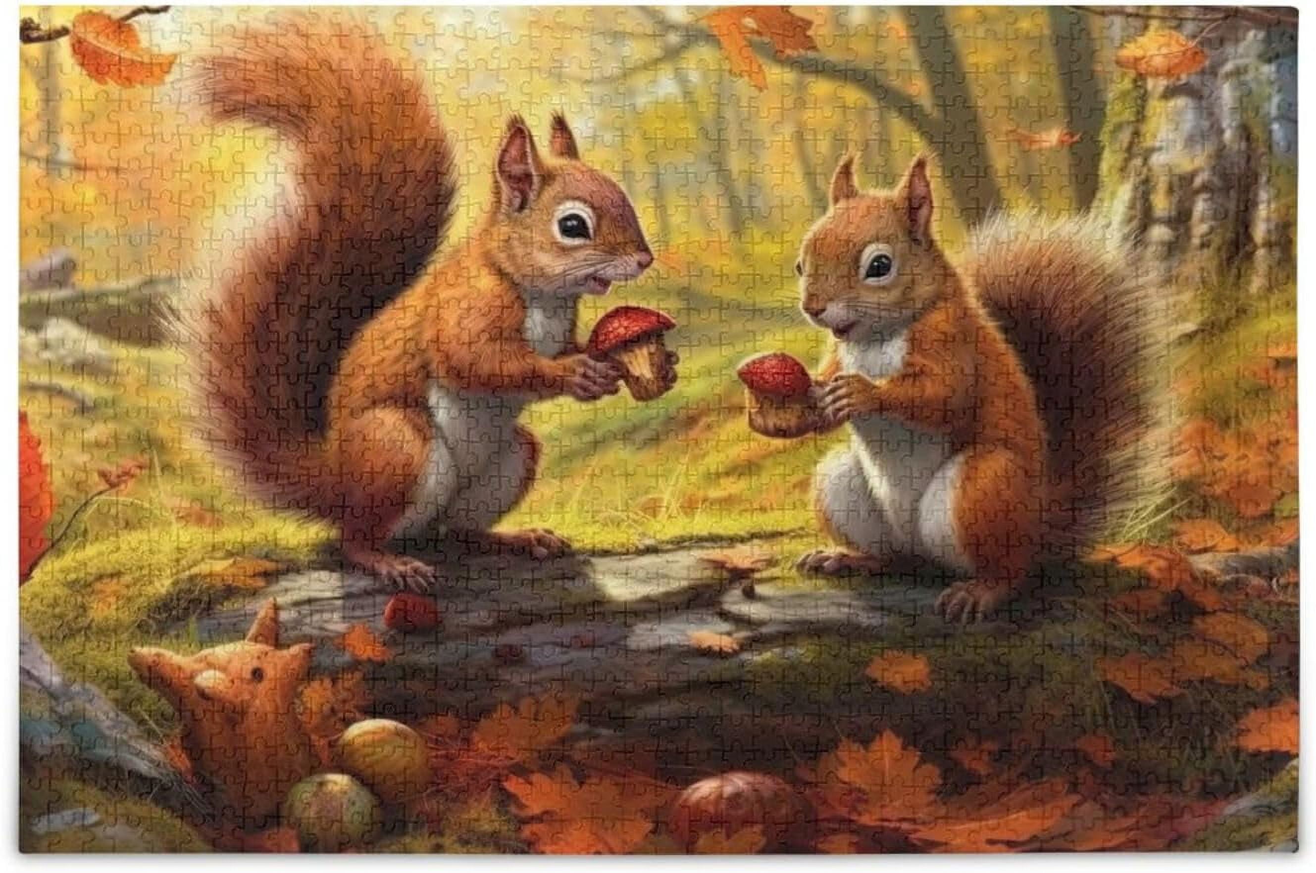 GZHJMY 500 PCS Squirrels Autumn Forest Jigsaw Puzzle s, Zigsaw with ...