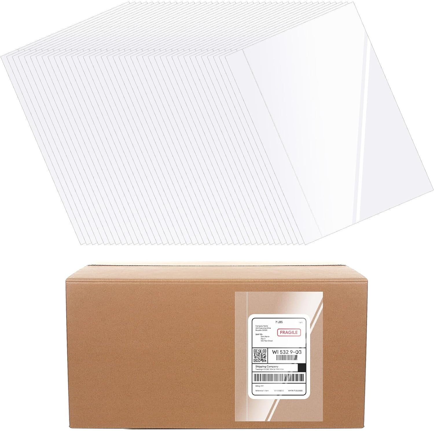 GZHJMY 500 Pack 6'' x 9'' Clear Adhesive Pac List Envelopes Pouch ...