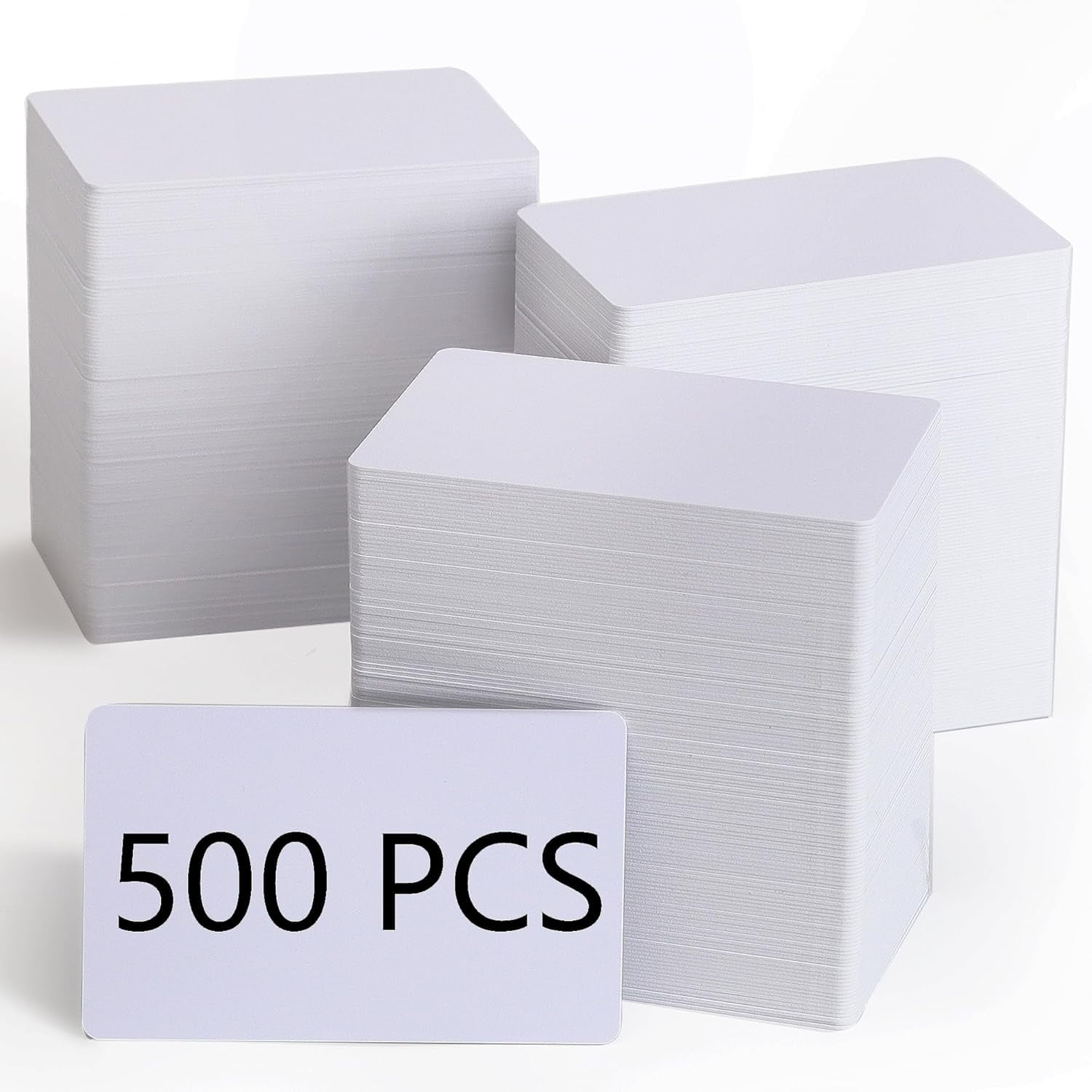 GZHJMY 500 Pack Blank White PVC ID Cards - CR80 30 Mil Plastic Cards ...