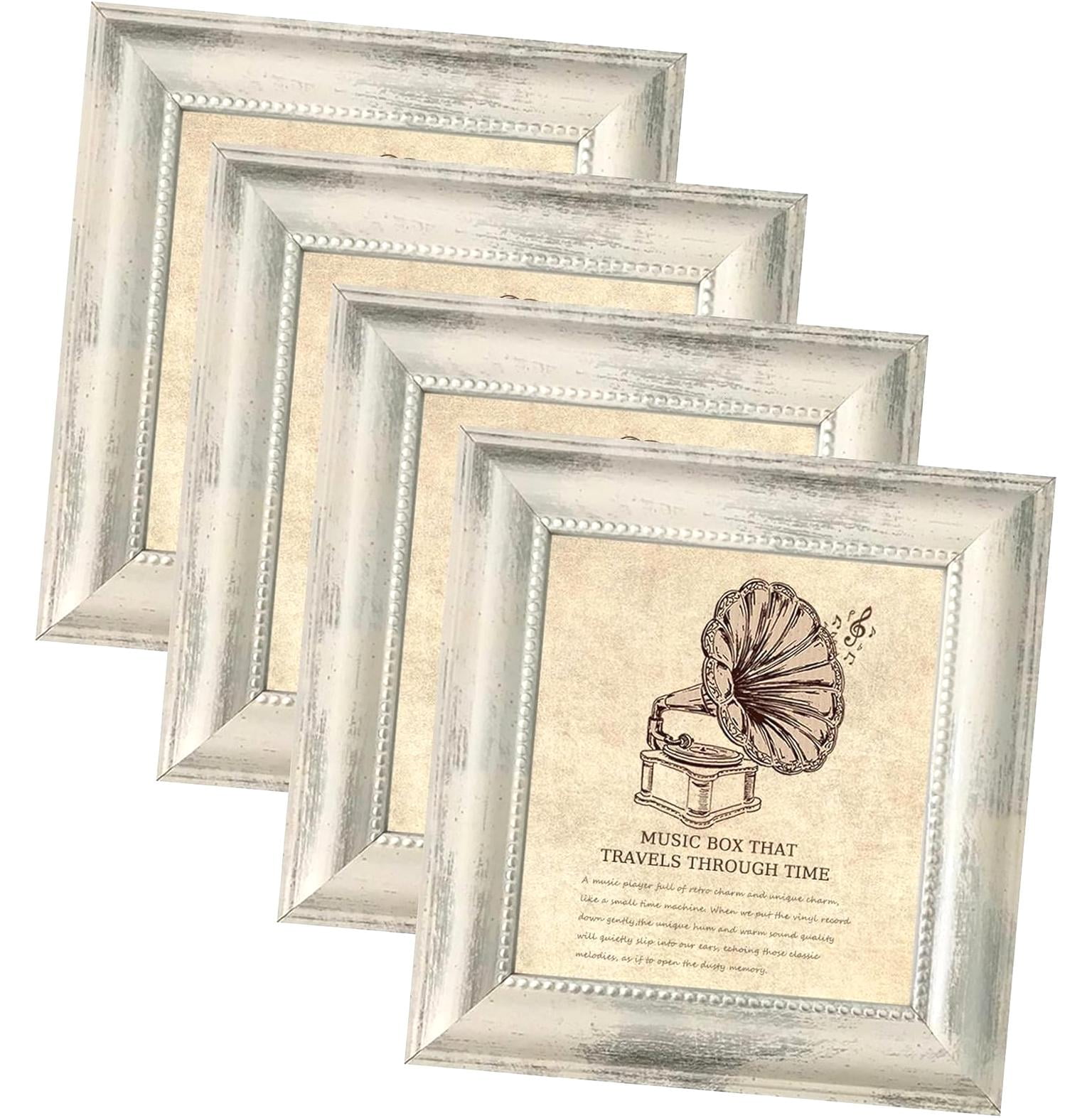 GZHJMY 5x5 Picture Set of 4 Photo Frame, Rustic Retro Photo Frame with ...