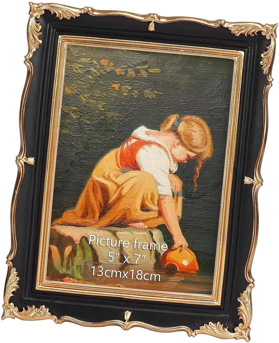 GZHJMY 5x7 Picture Frame, Ornate Decorative 5 by 7 Frame with Mat for ...