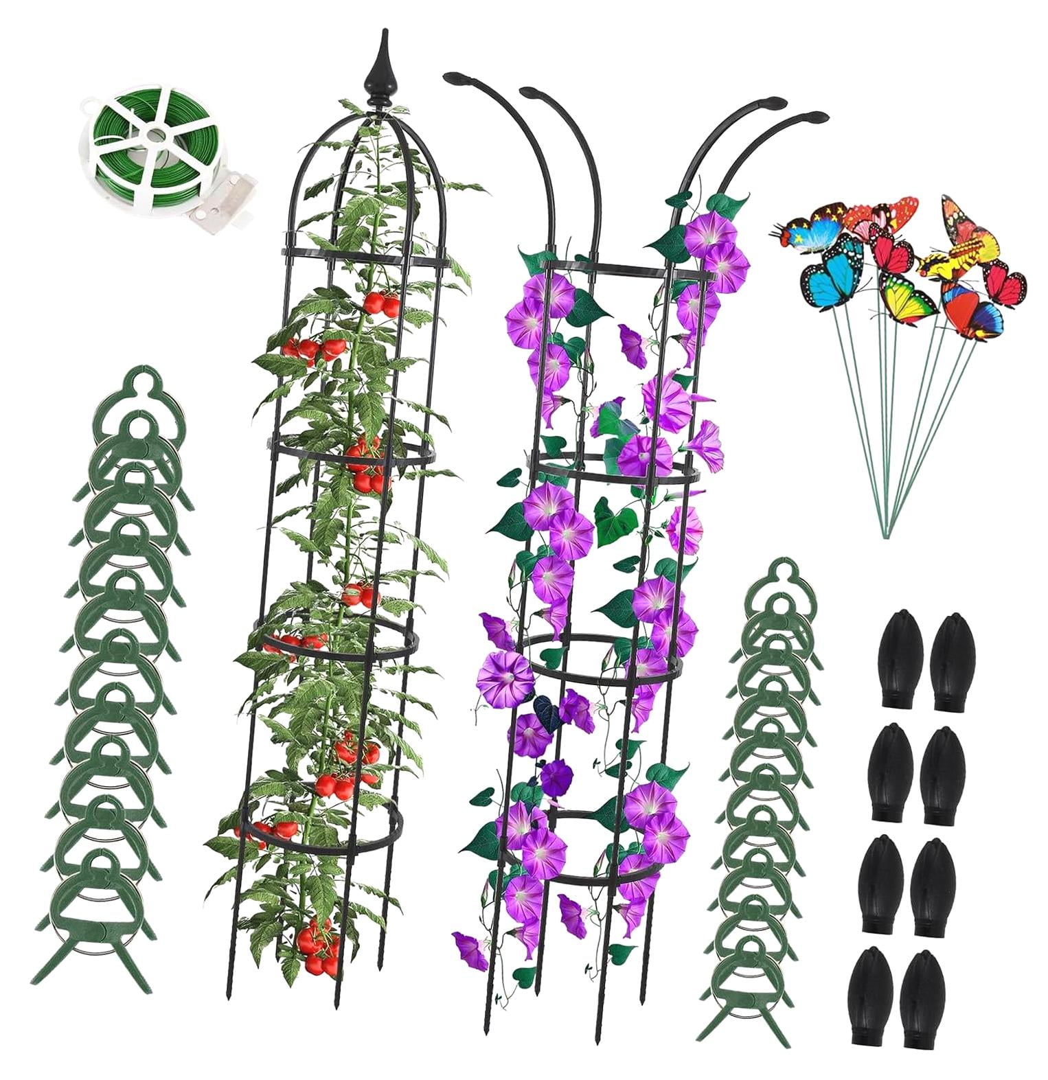 GZHJMY 6.6ft Obelisk Trellis for Climbing Plants, Rustproof Metal ...