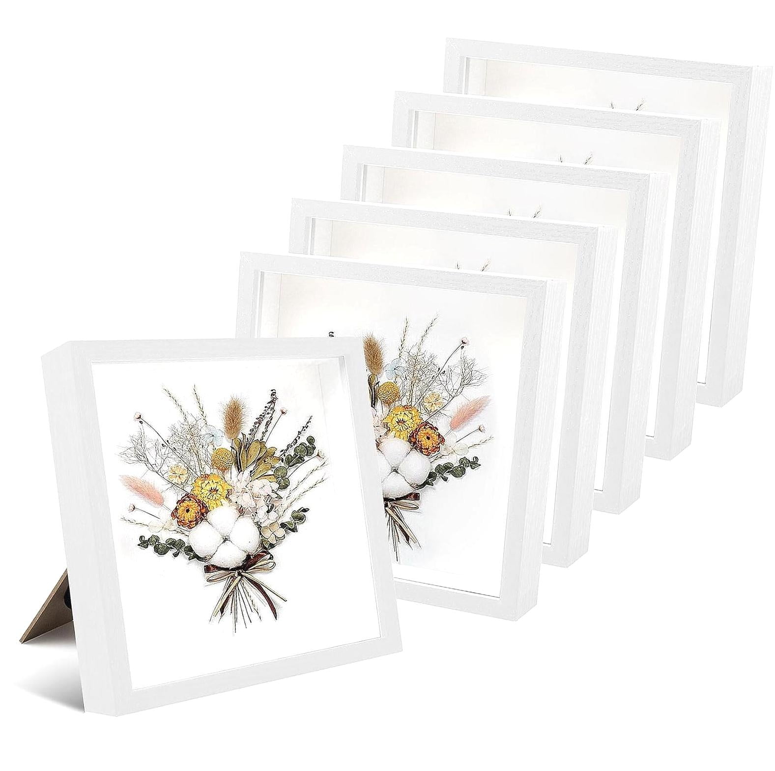 GZHJMY 6 Pack 8 x 8 Inches Shadow Box Frame, 3D Wood Frame Memory ...