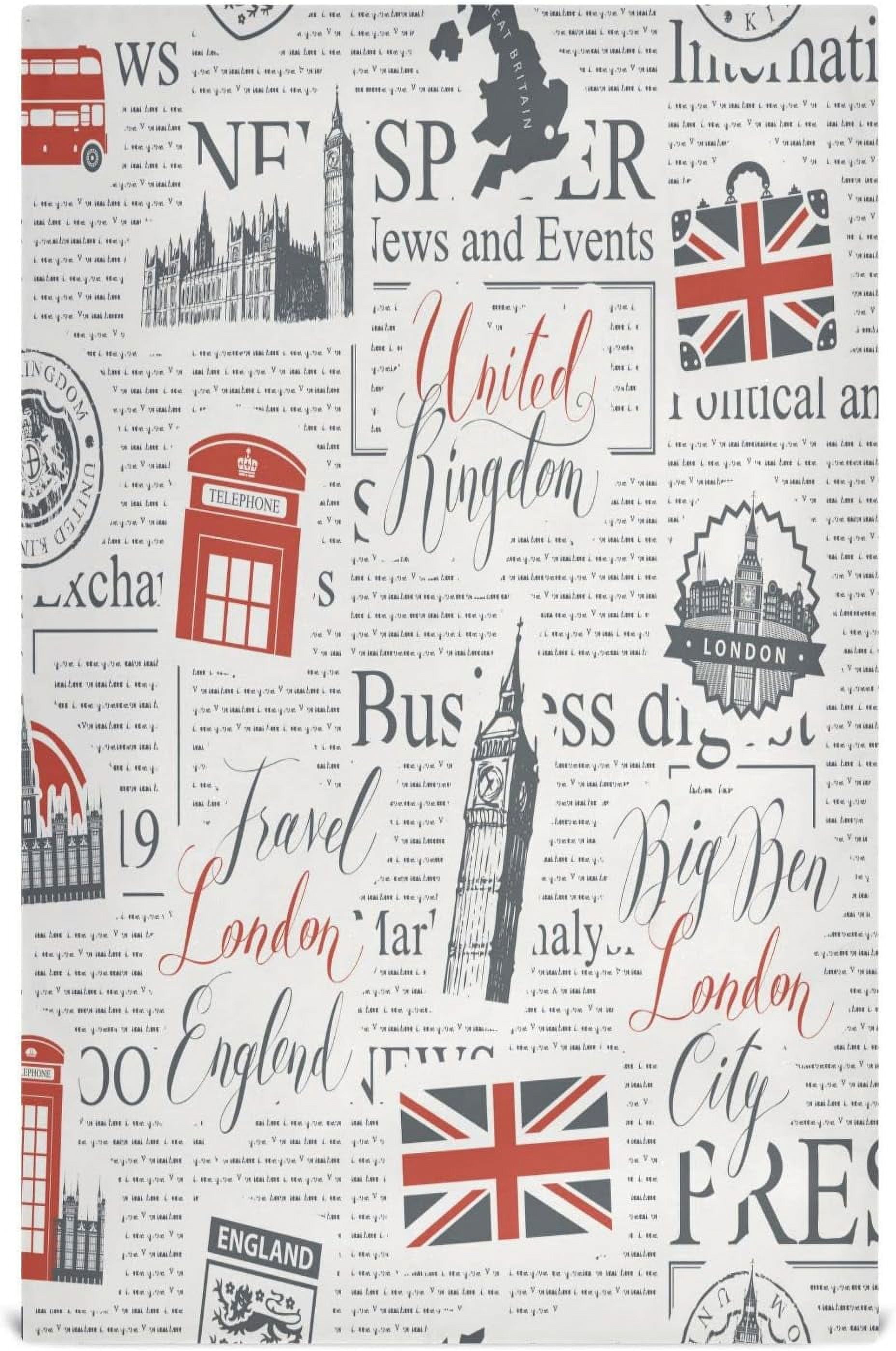 GZHJMY 6 Pack London Theme Kitchen Towels Soft Highly Absorbent Dish ...