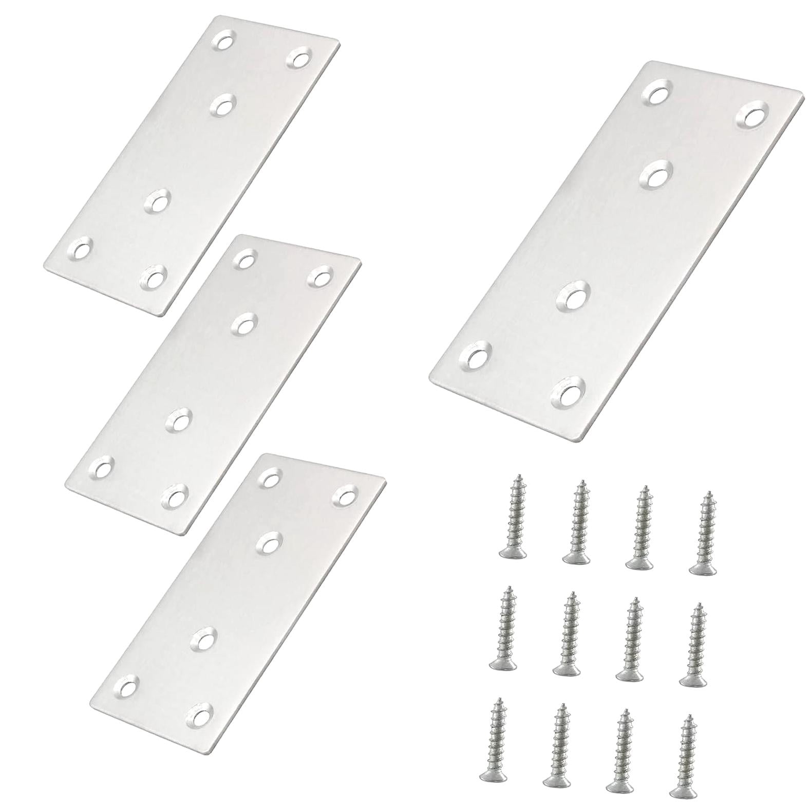 GZHJMY 6-Piece Metal Flat Straight Brace Bracket Set, 3.2'' x 1.6'' (L ...