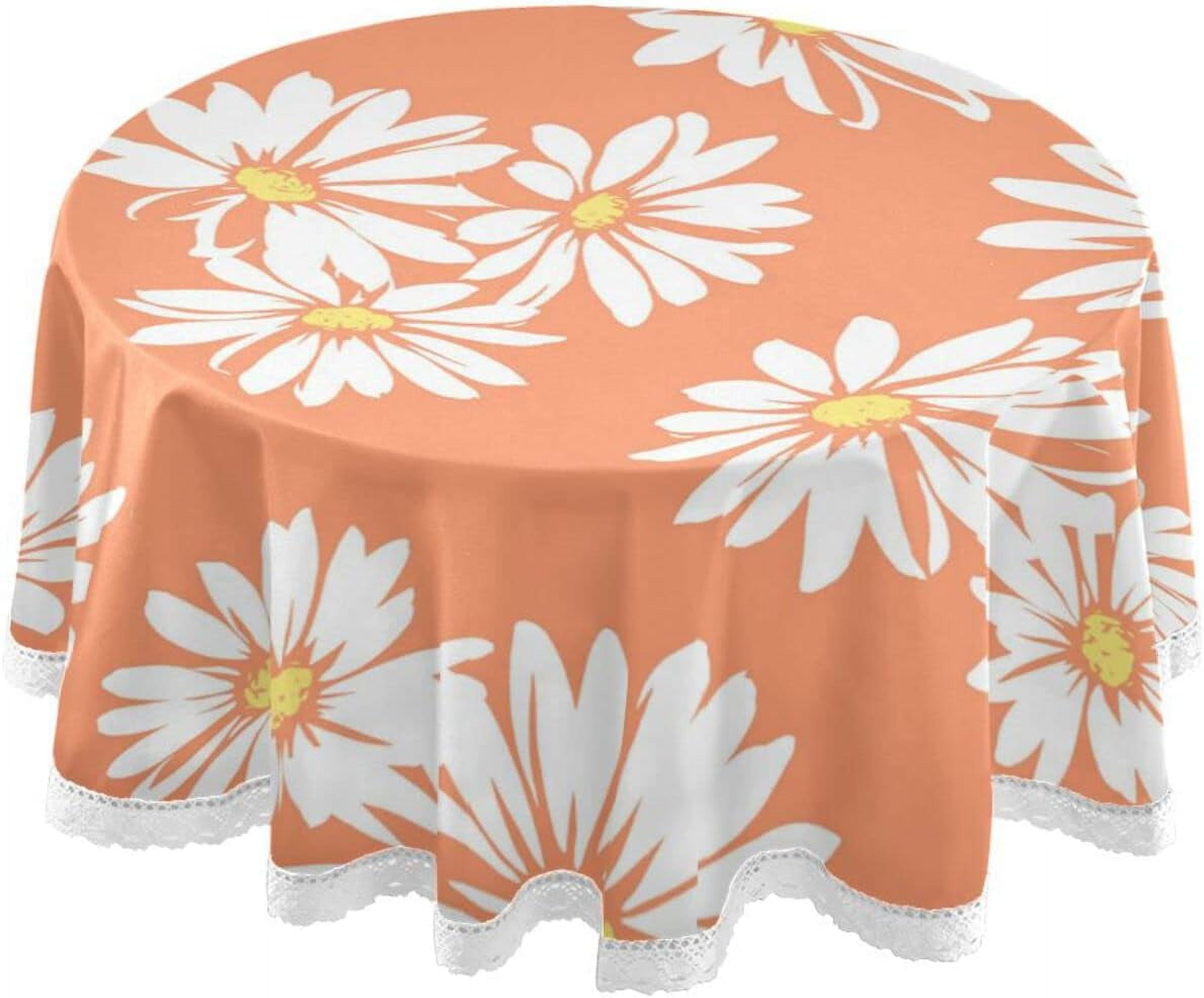 GZHJMY 60 Inch Round Tablecloth - Beauty Flowers Waterproof Spill-Proof ...