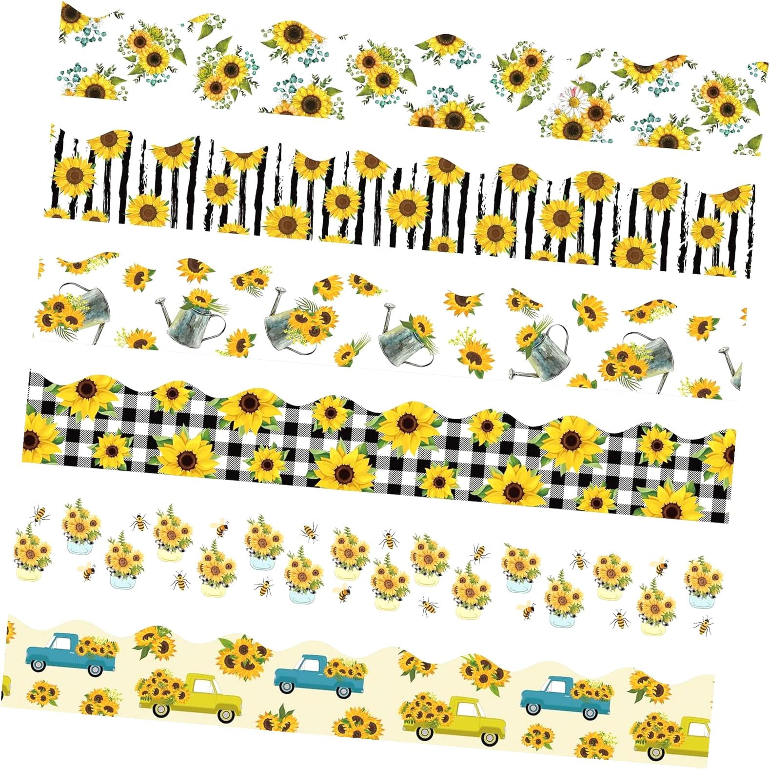 GZHJMY 75Ft Sunflower Bulletin Board Border Decoration Sets, Summer ...