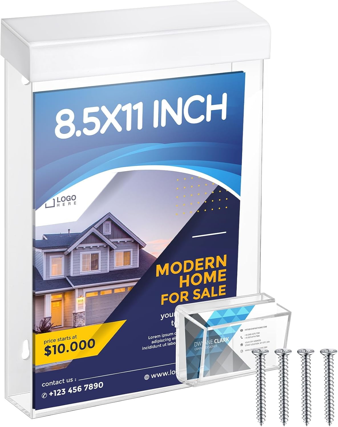 GZHJMY 8.5 x 11 Inch Outdoor Brochure Holder with Lid Acrylic, Wall ...