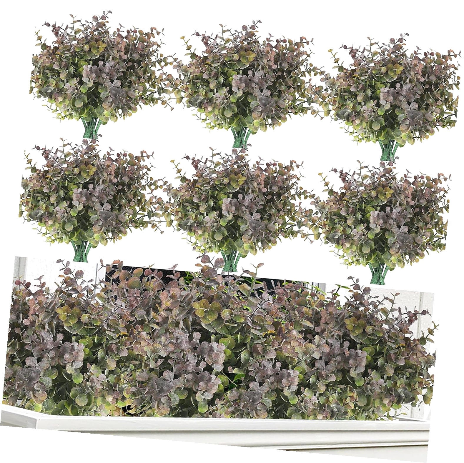 GZHJMY 8 Bundles Artificial Bushes Greenery Faux Shrubs Boxwood UV ...